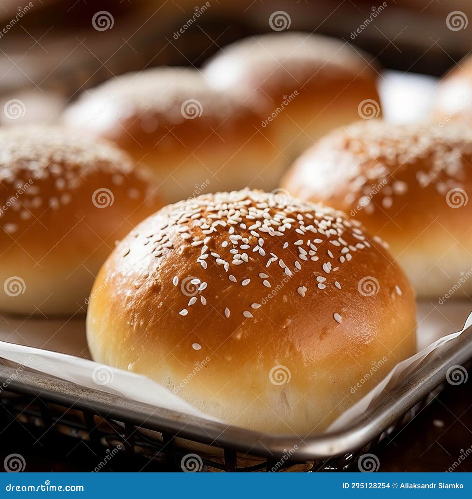 A tray of bread rolls stock photo. Image of bread, fresh - 295128254