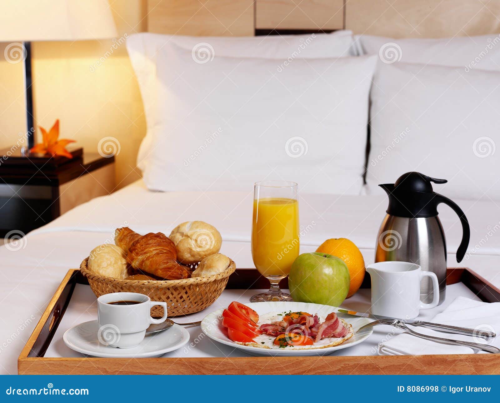 Tray with breakfast stock photo. Image of beverage, food - 8086998