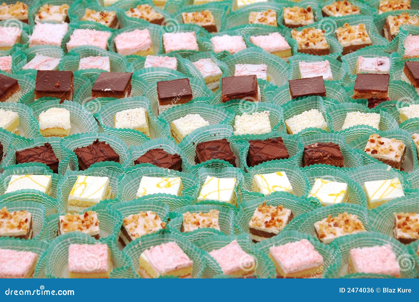 A tray of cakes stock photo. Image of banquet, bonbon - 2474036