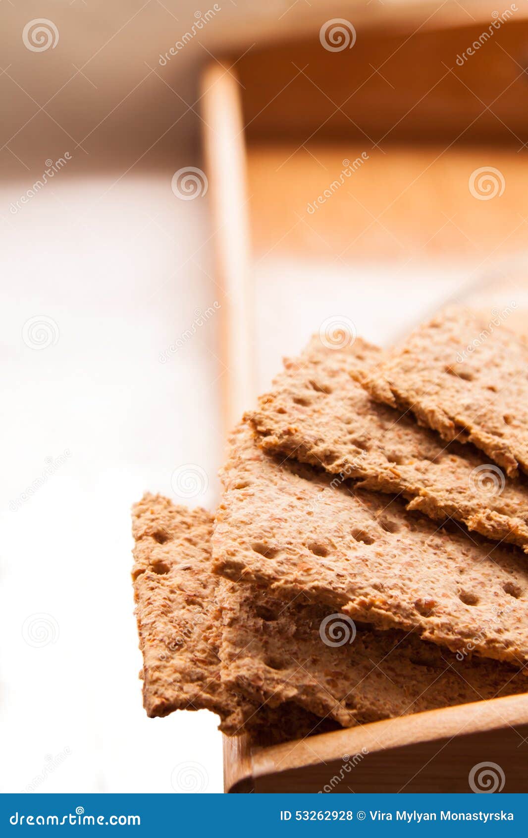 Tray with crispbreads stock photo. Image of meal, bake - 53262928