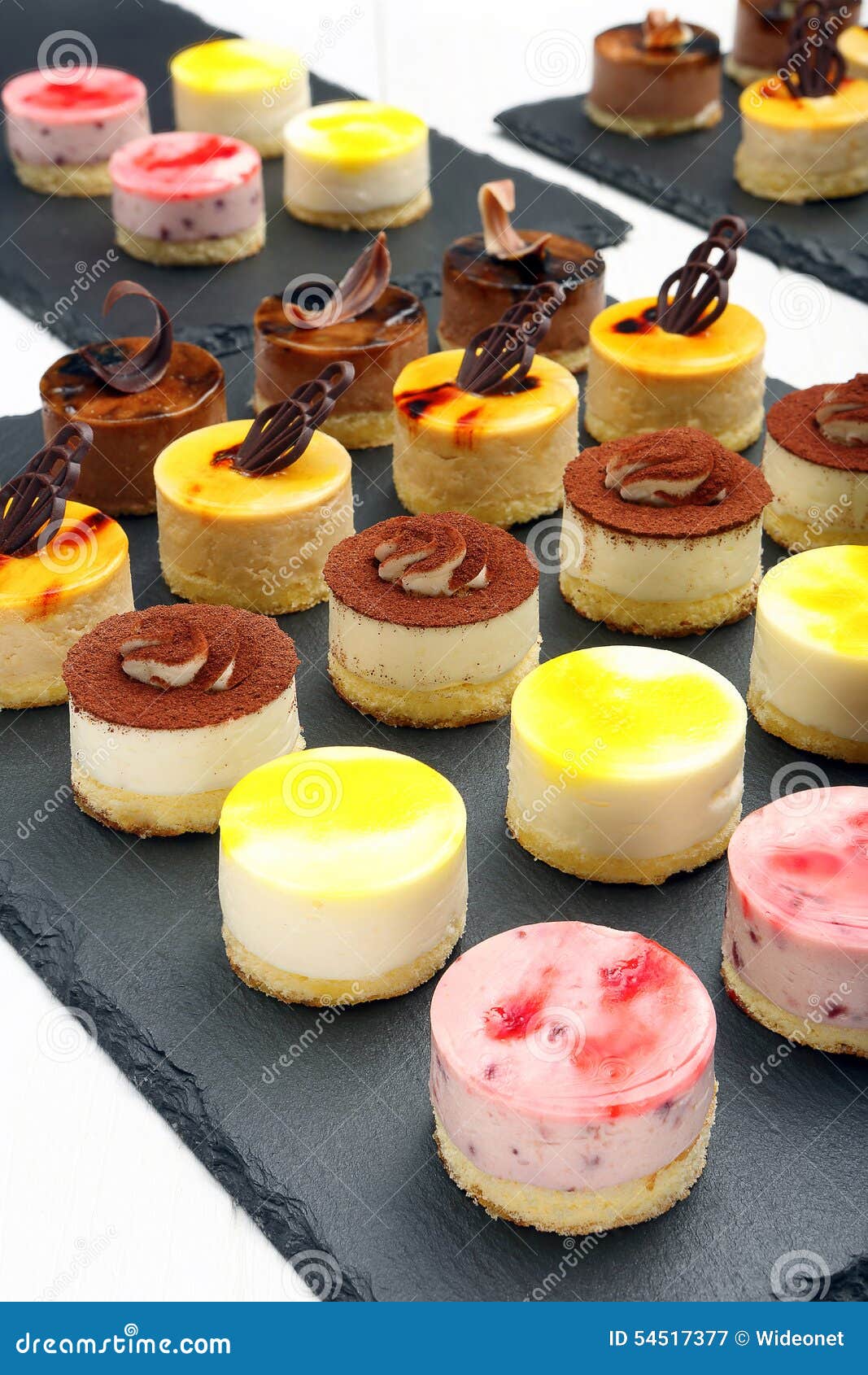Tray with Delicious Catering Cakes Stock Image - Image of confectionery ...