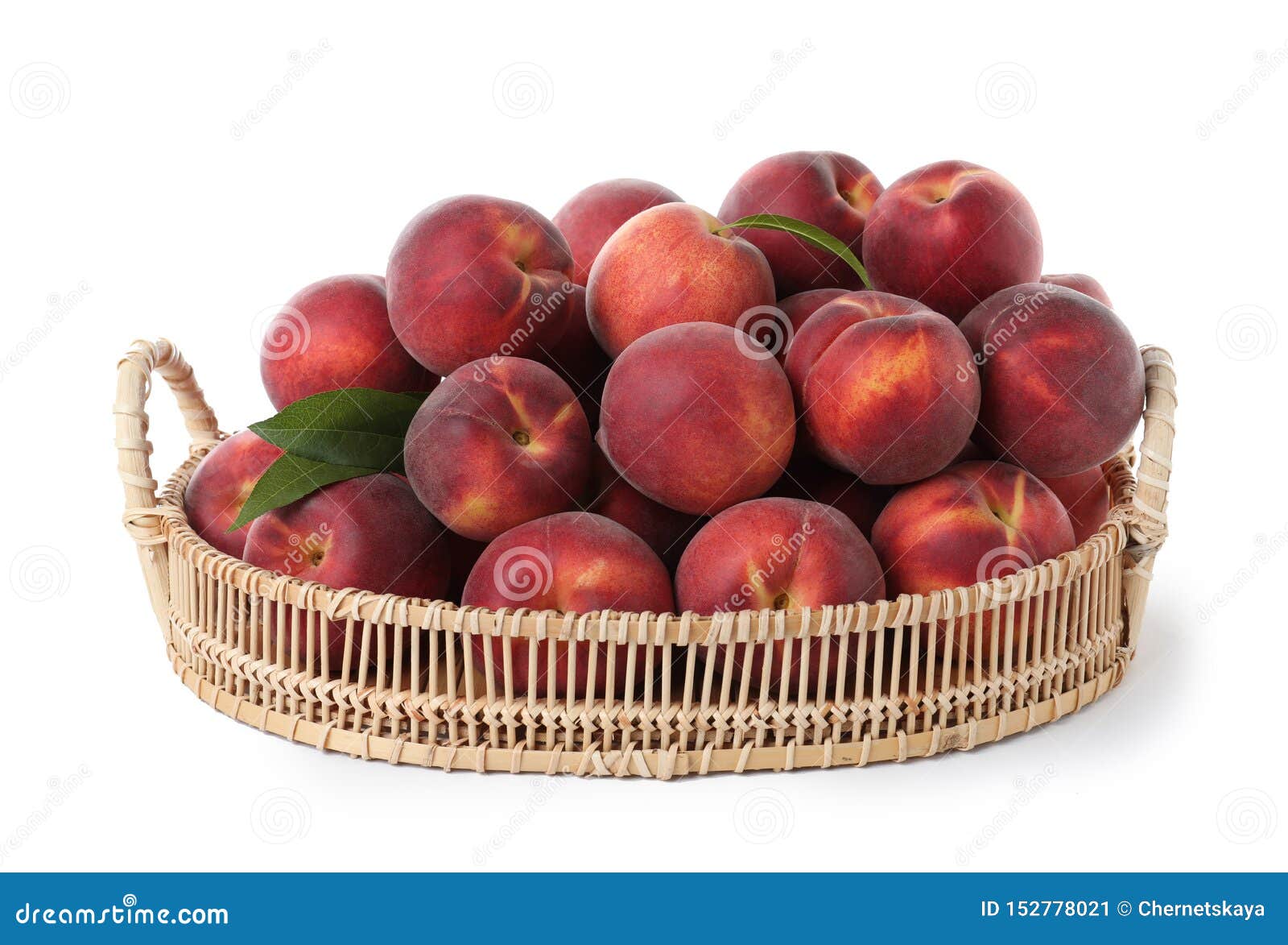 Tray of Delicious Ripe Peaches Isolated Stock Image - Image of object ...