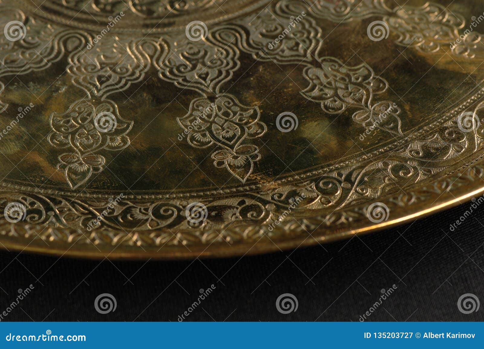 Tray with engraving stock image. Image of copper, bronze - 135203727
