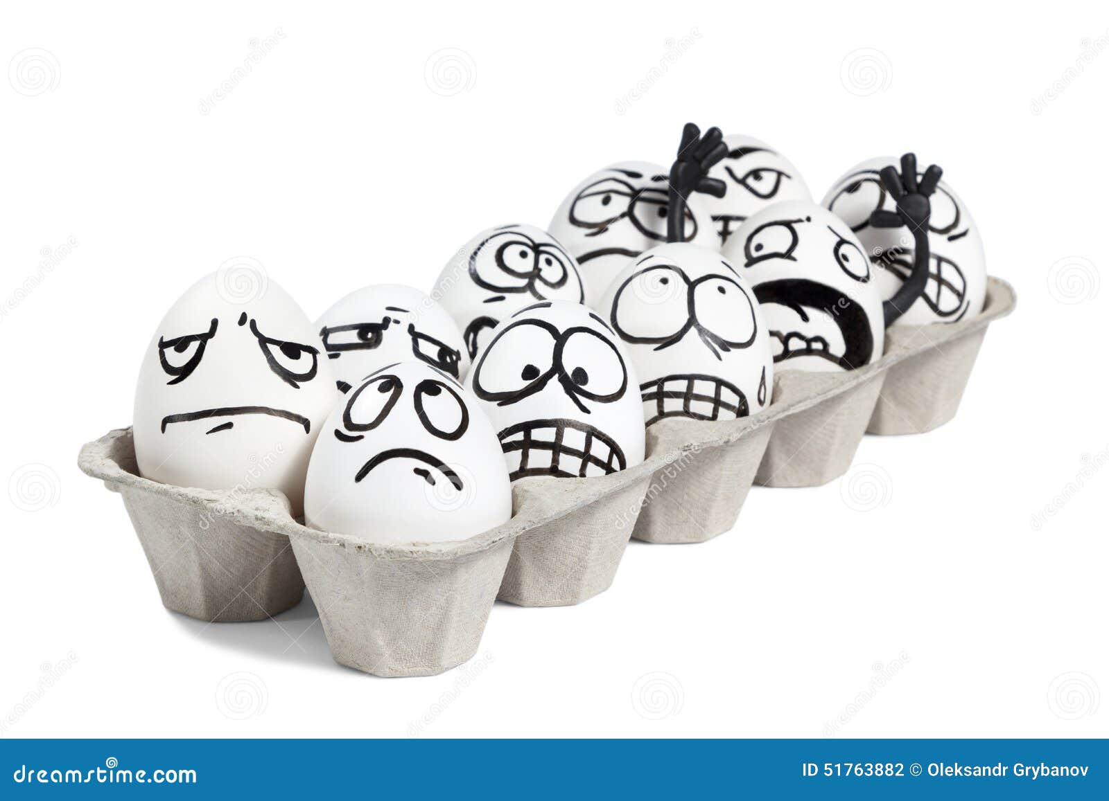 Tray with evil eggs stock photo. Image of frustrated - 51763882