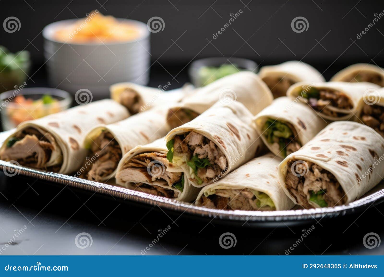 Tray Filled with Shawarma Wraps Ready for Serving Stock Image - Image ...