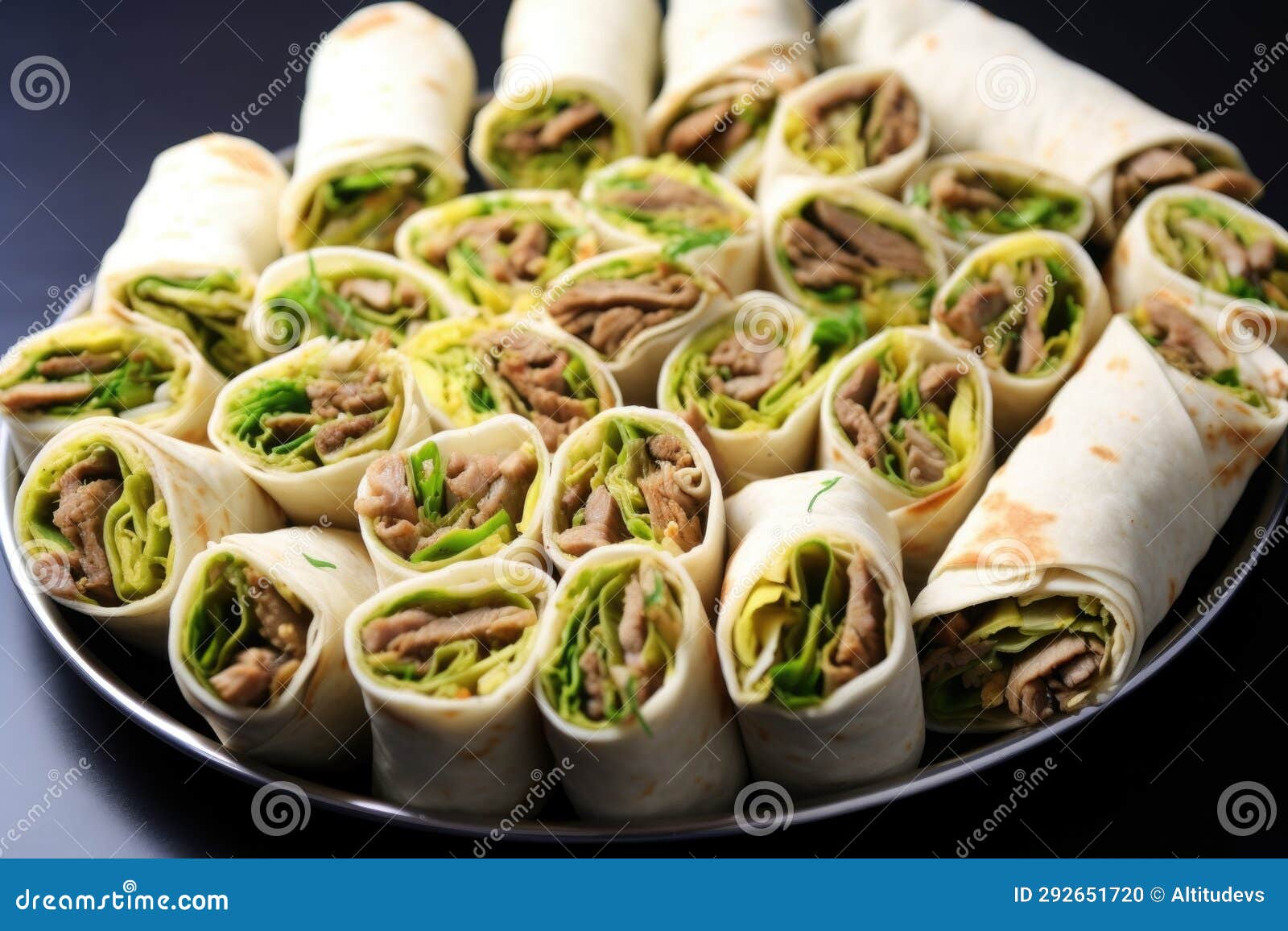 Tray Filled with Shawarma Wraps Ready for Serving Stock Illustration ...