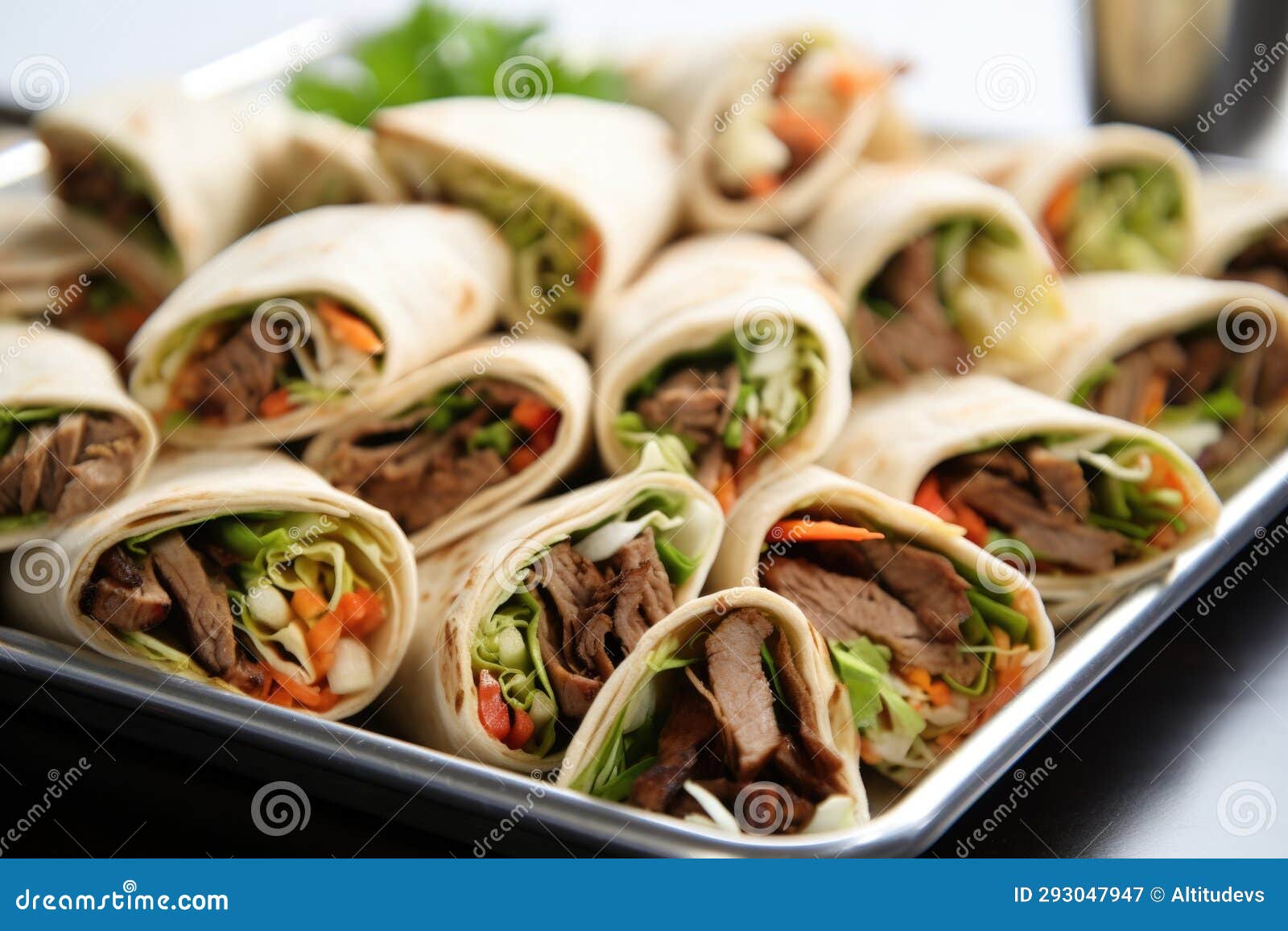 Tray Filled with Shawarma Wraps Ready for Serving Stock Image - Image ...