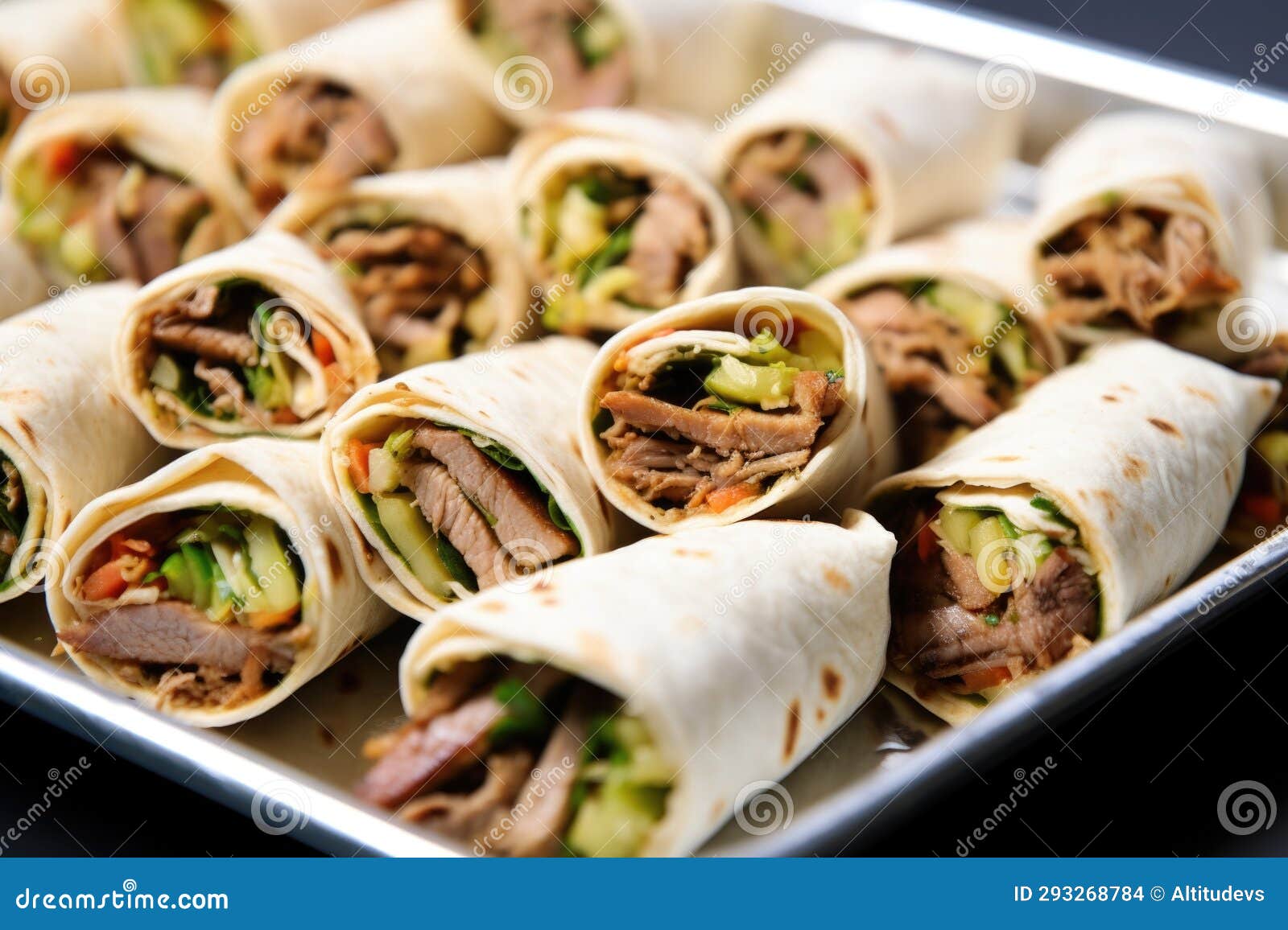 Tray Filled with Shawarma Wraps Ready for Serving Stock Photo - Image ...