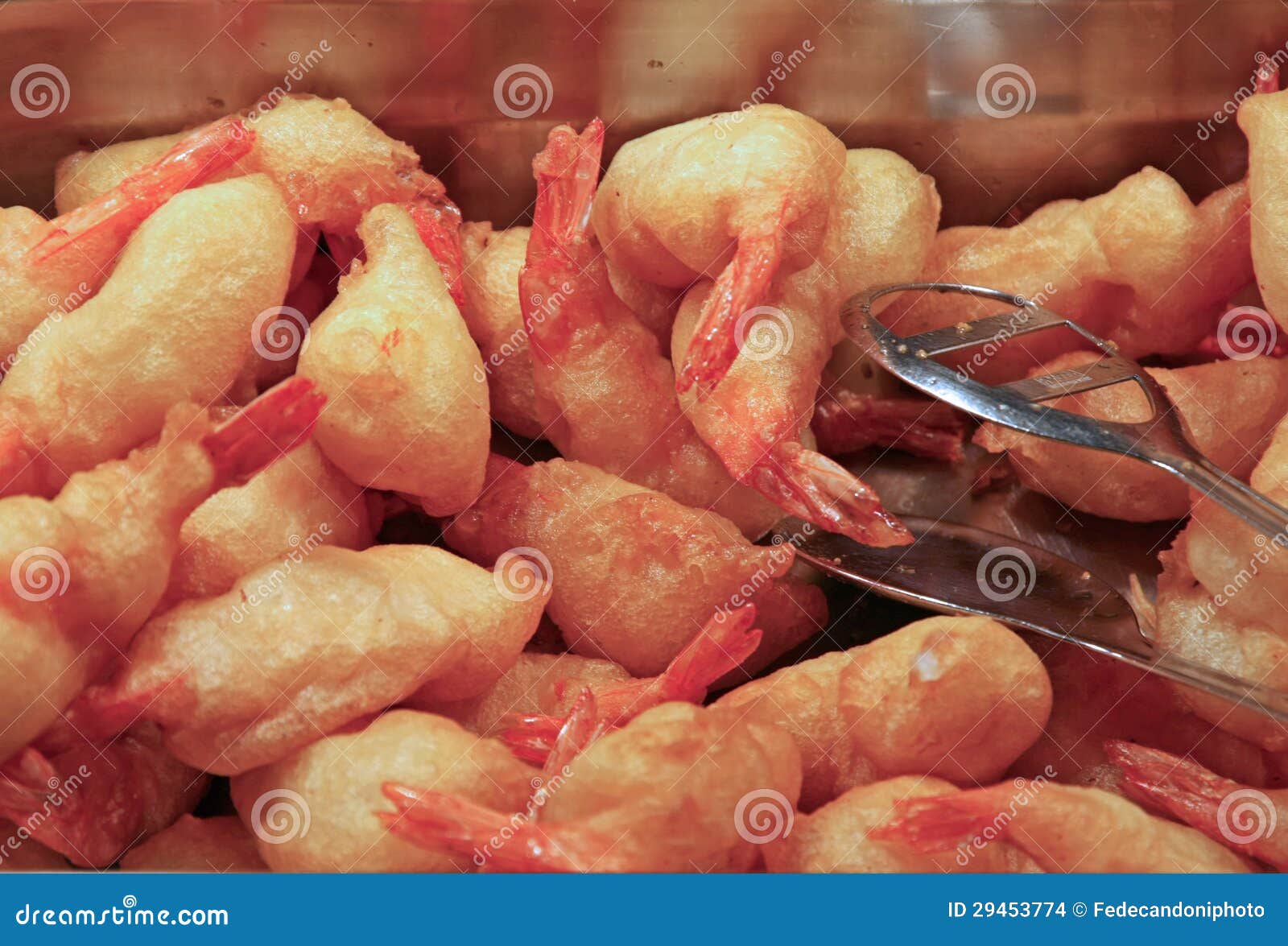 Tray Filled with Shrimp and Fried Crawfish Tails in a Rest Stock Photo ...
