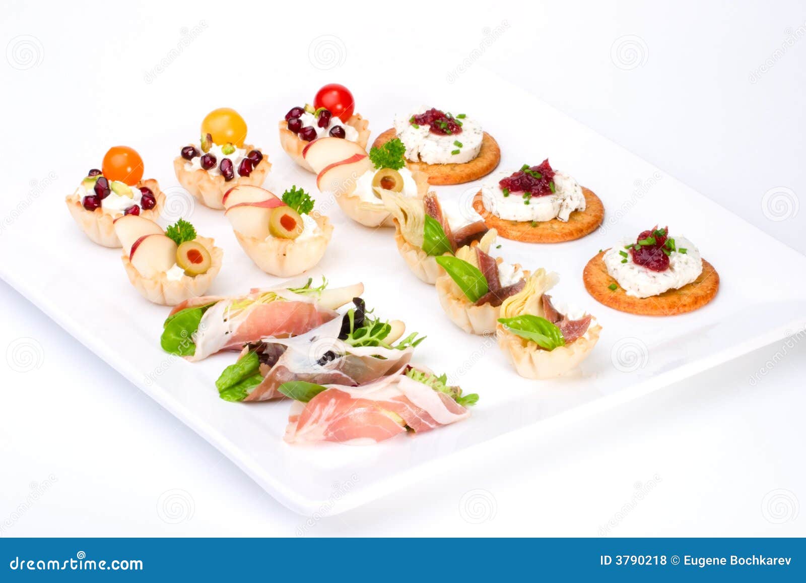 Tray full of fresh canapes stock photo. Image of grain - 3790218