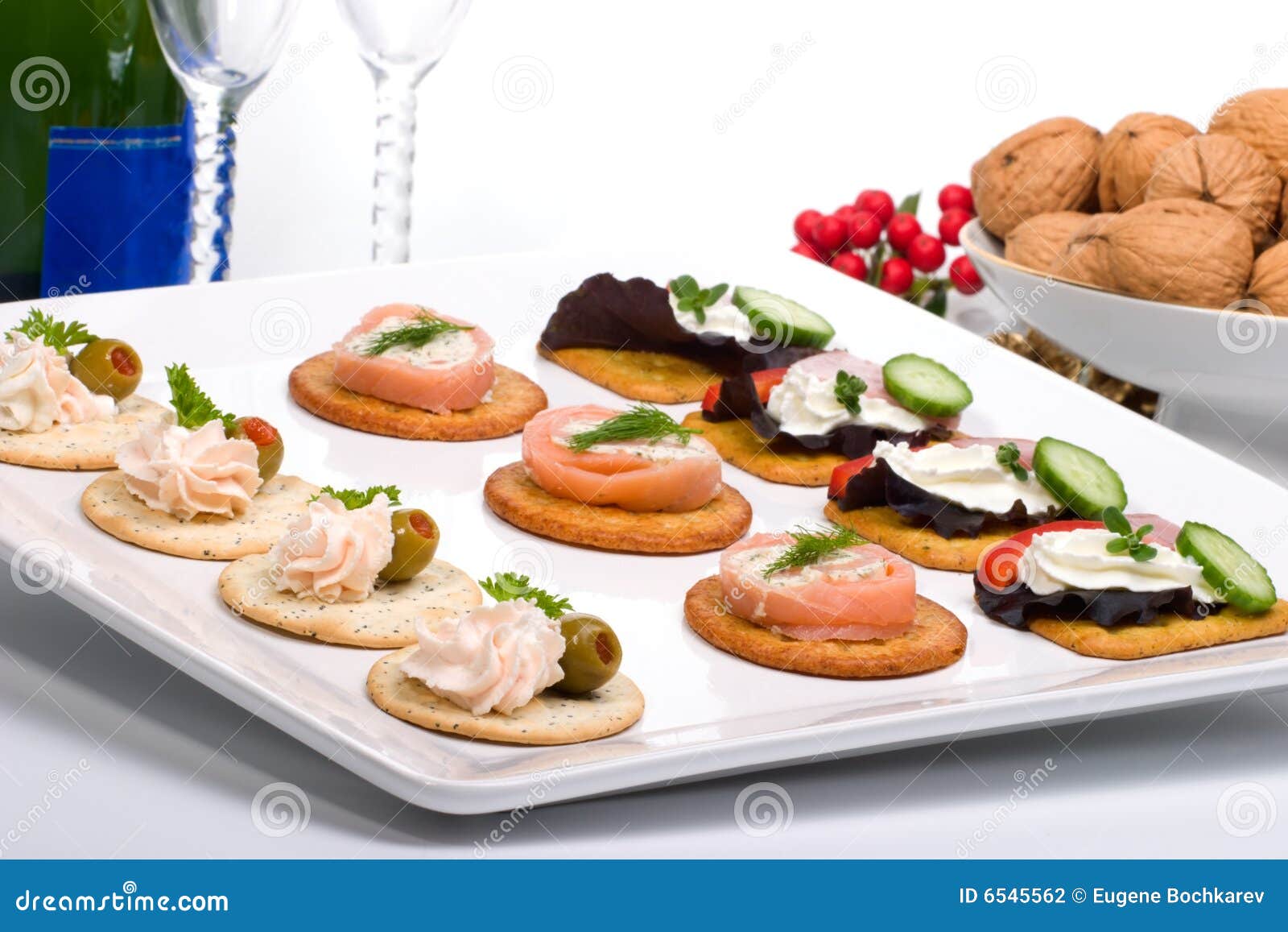 Tray full of fresh canapes stock photo. Image of delicious - 6545562