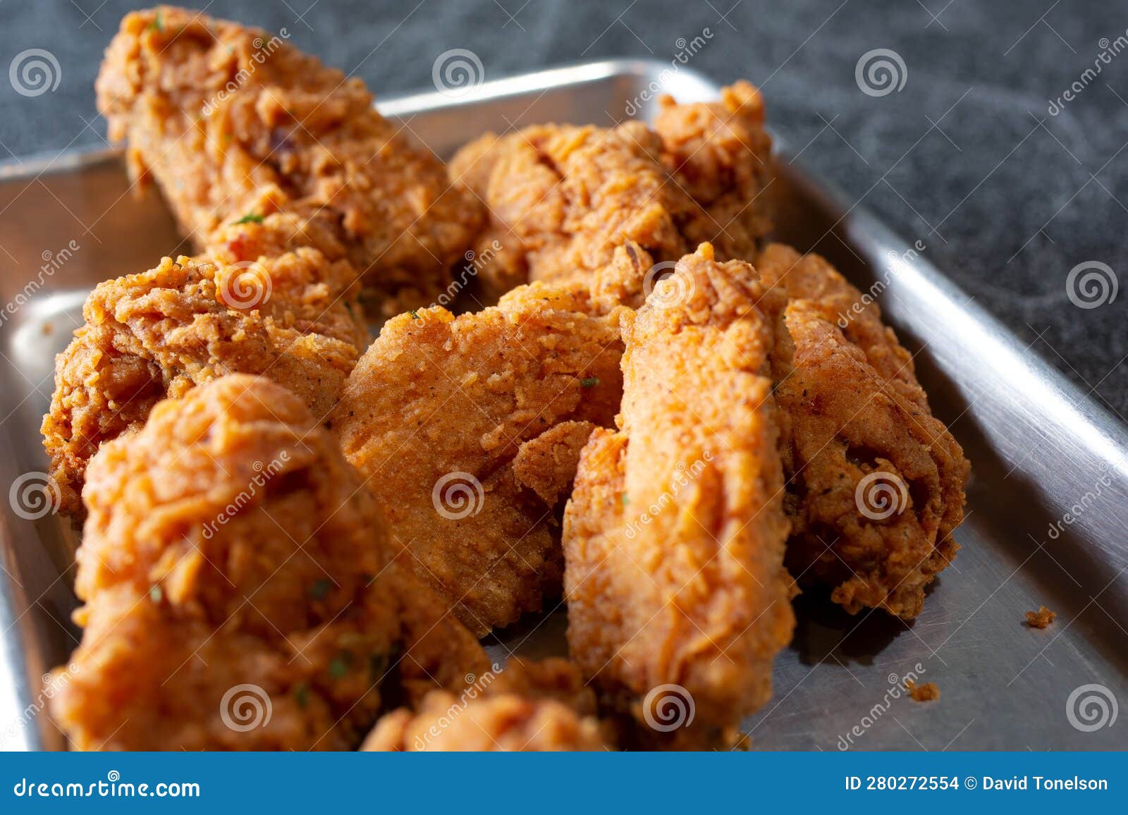 Tray of Korean Fried Chicken Stock Photo - Image of kitchen, shelf ...