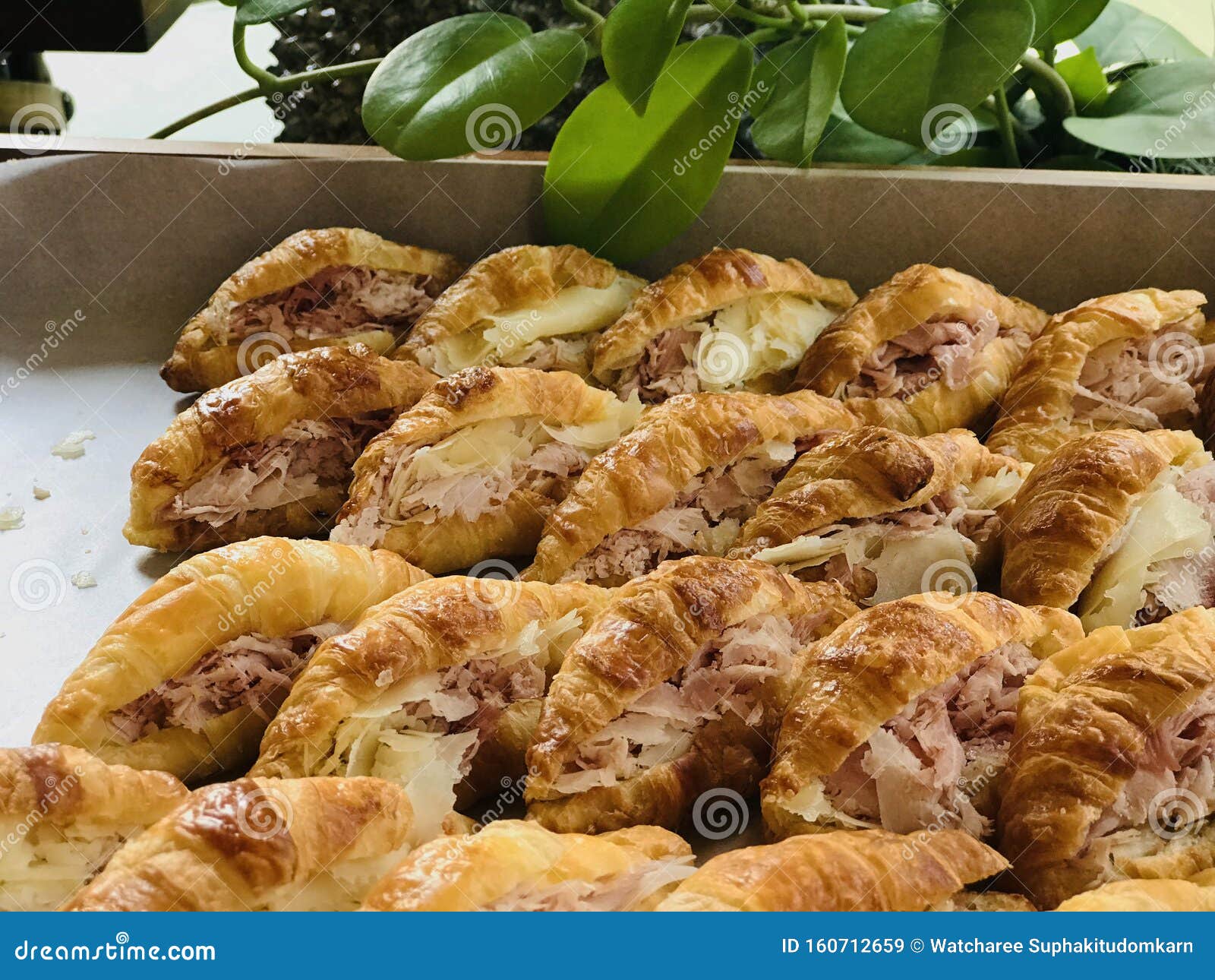 Mini Ham and Cheese Croissant. Stock Image - Image of cheese, bread ...