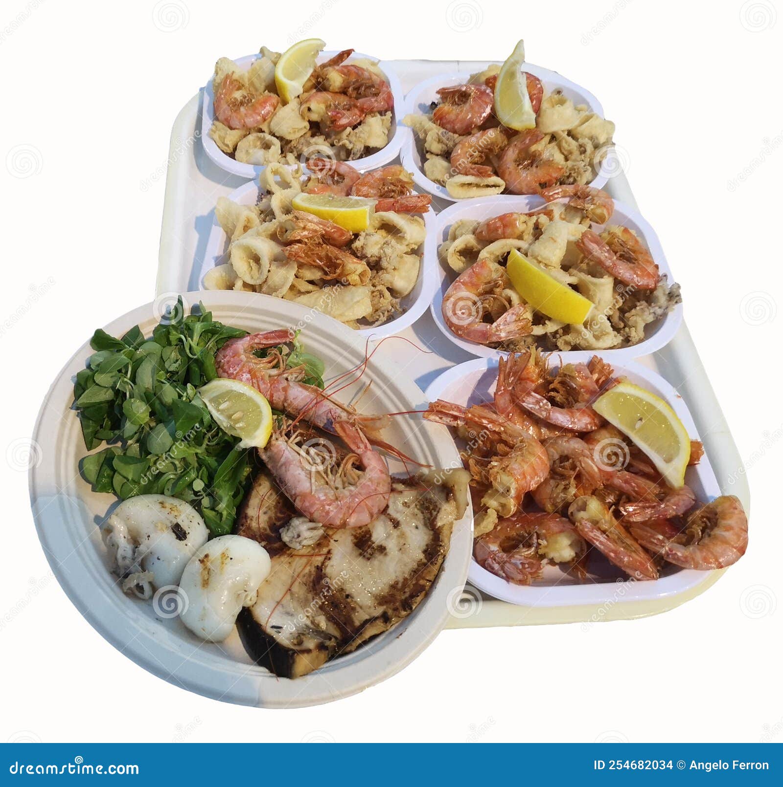 Tray with Mixed Fried Dishes- Stock Photo - Image of serving, food ...