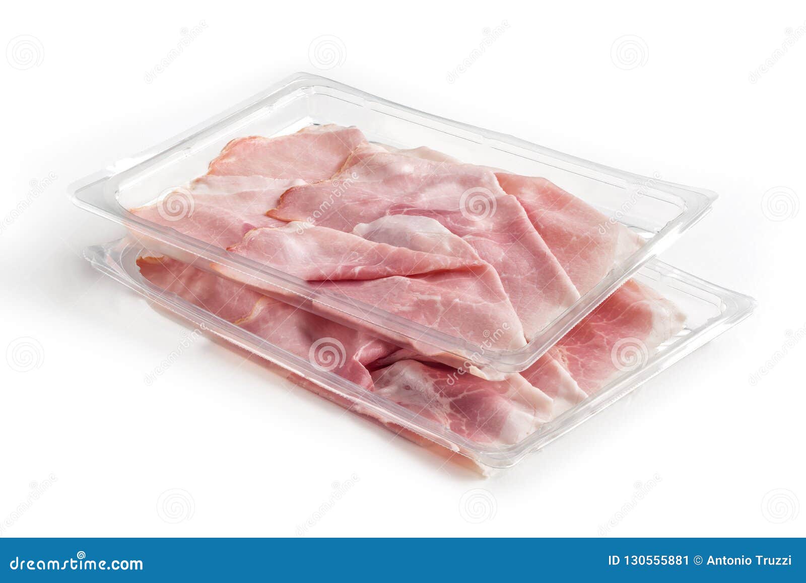 Tray Packaged of Presliced Baked Ham Stock Image - Image of industry ...