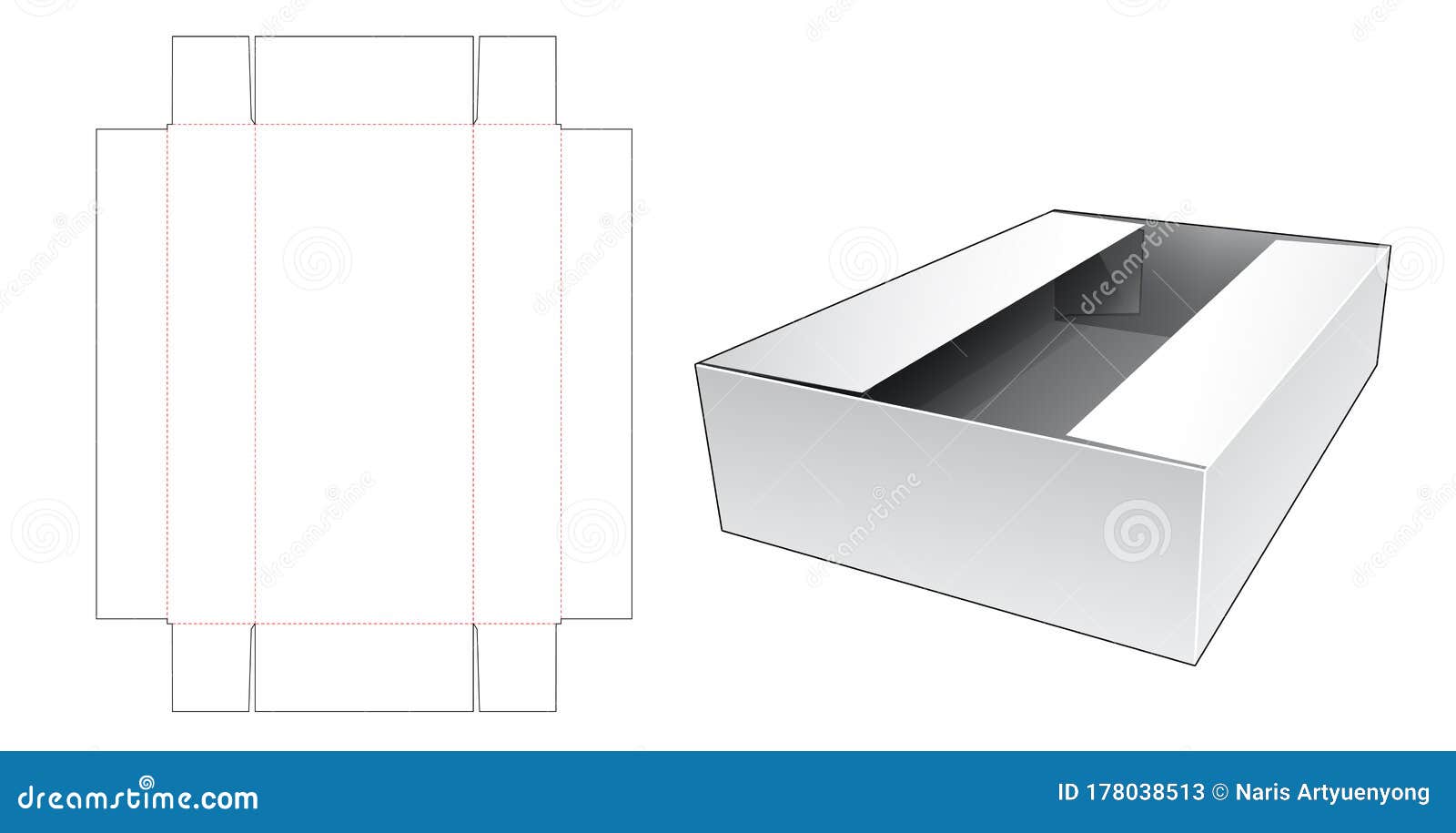 Tray Packaging Box Die Cut Template Stock Vector - Illustration of ...