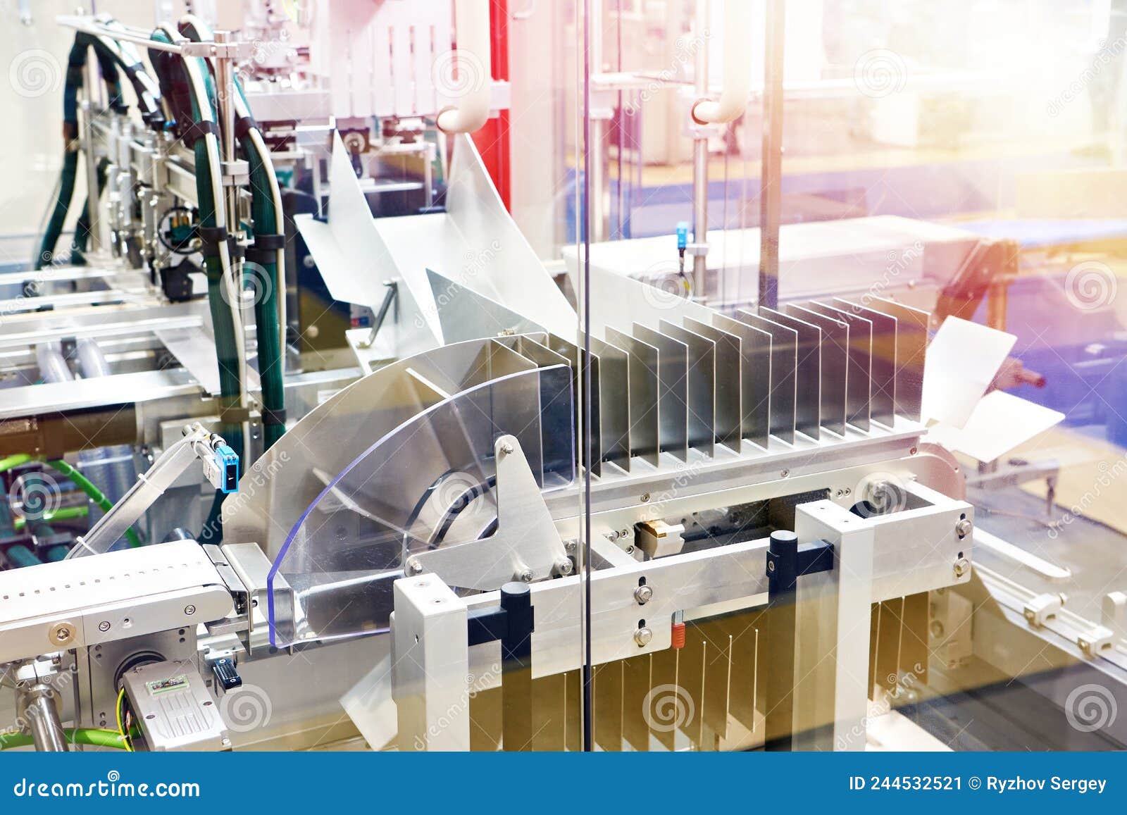 Tray packer machine stock image. Image of packaging - 244532521