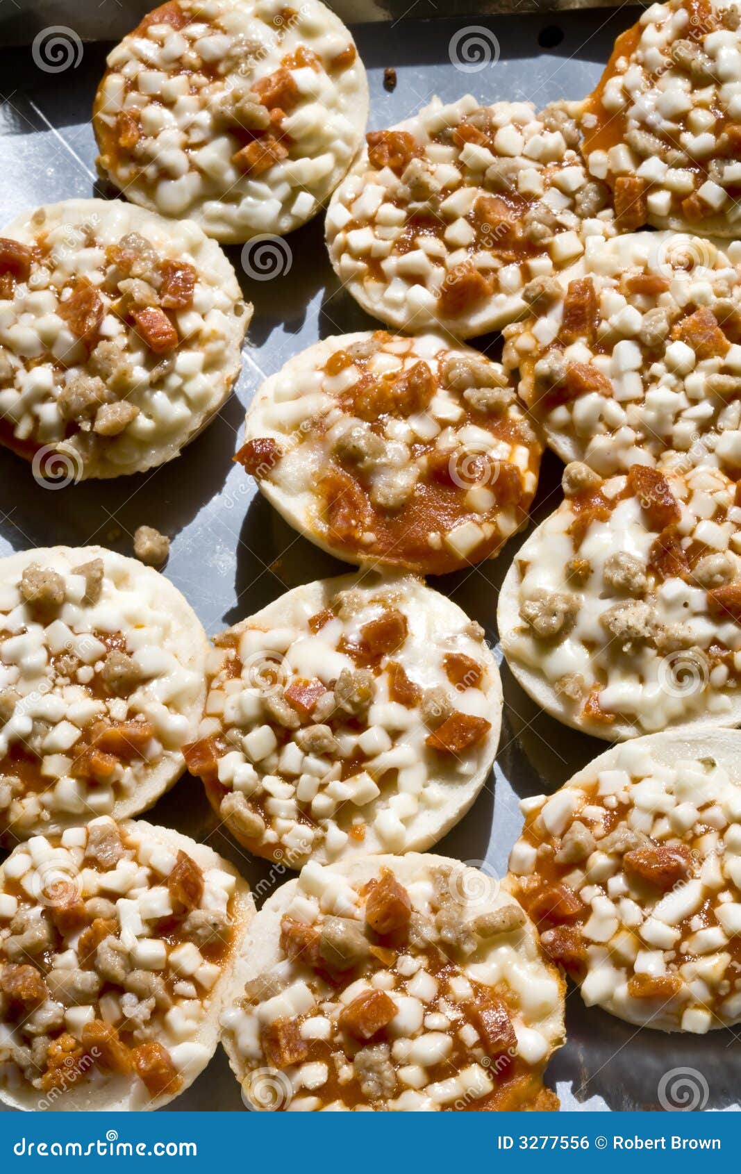 Tray of Pizza Snacks stock photo. Image of cheese, treat - 3277556
