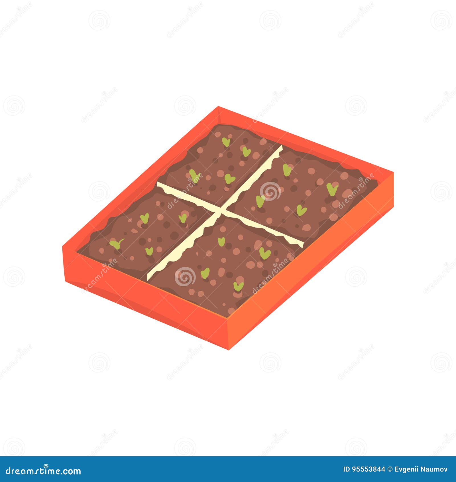 Seedlings In The Tray. Illustration Featuring A Seedling Tray Filled ...