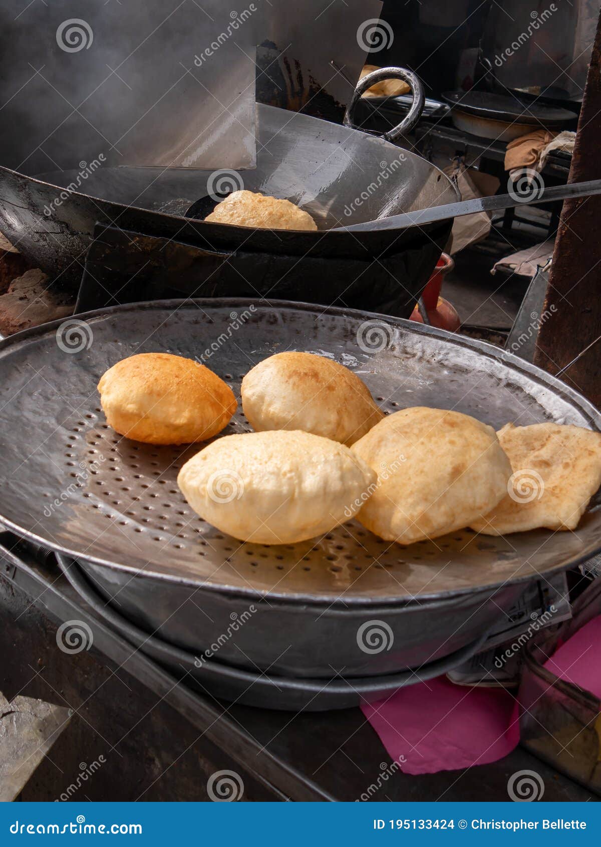 Tray with Poori Bread in Amritsar, India Stock Photo - Image of food ...