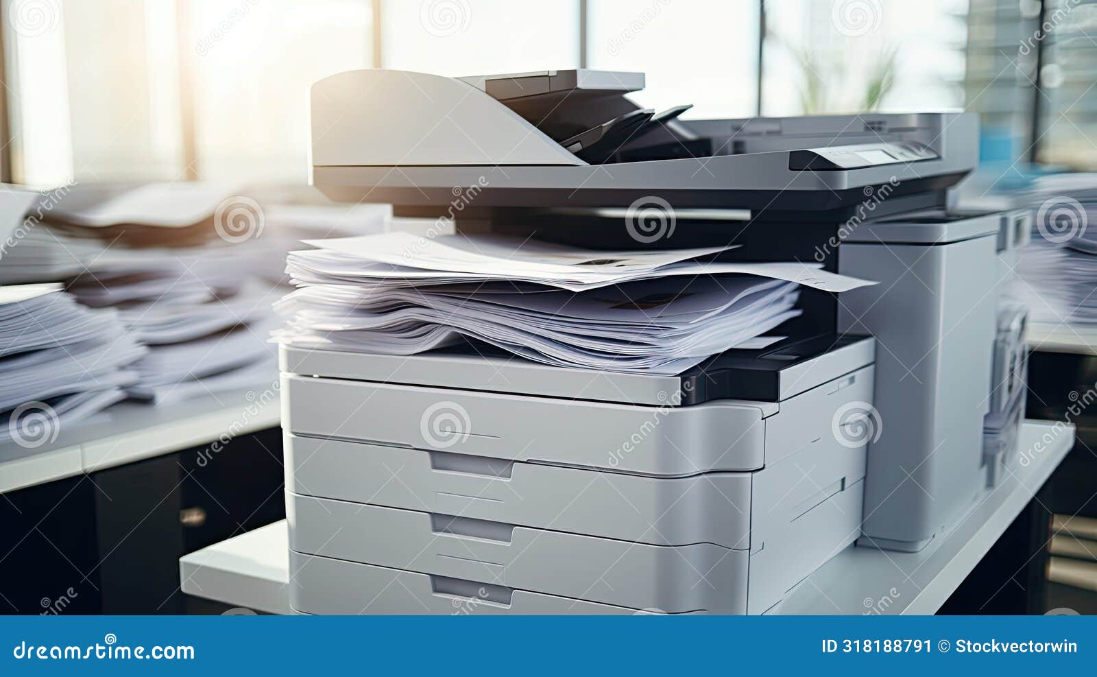 Tray Printer Office Equipment Stock Illustration - Illustration of ...