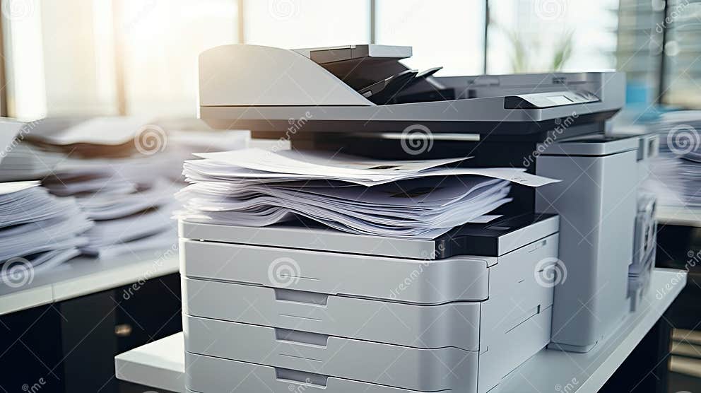 Tray Printer Office Equipment Stock Illustration - Illustration of ...