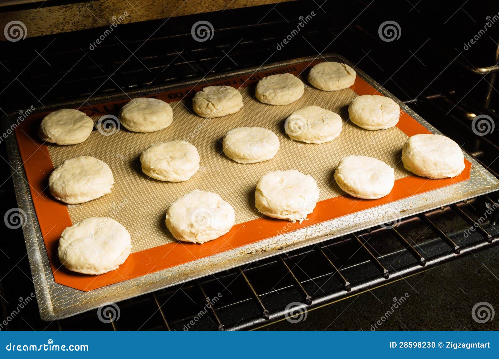 Tray Raw Biscuits Going Oven Stock Photos - Free & Royalty-Free Stock ...