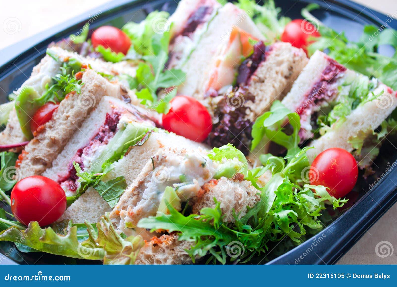 Tray of sandwiches stock image. Image of copy, crisps - 22316105