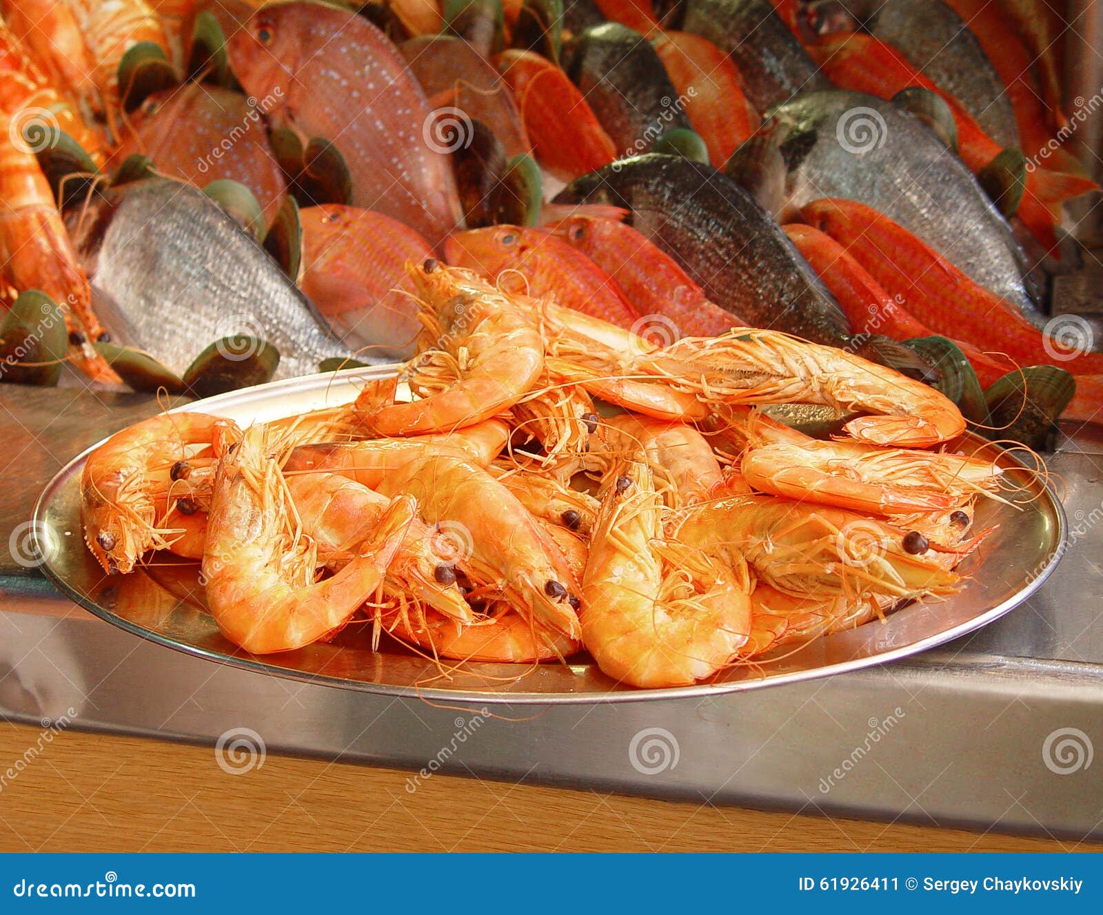 Tray of shrimp stock image. Image of restaurant, diet - 61926411