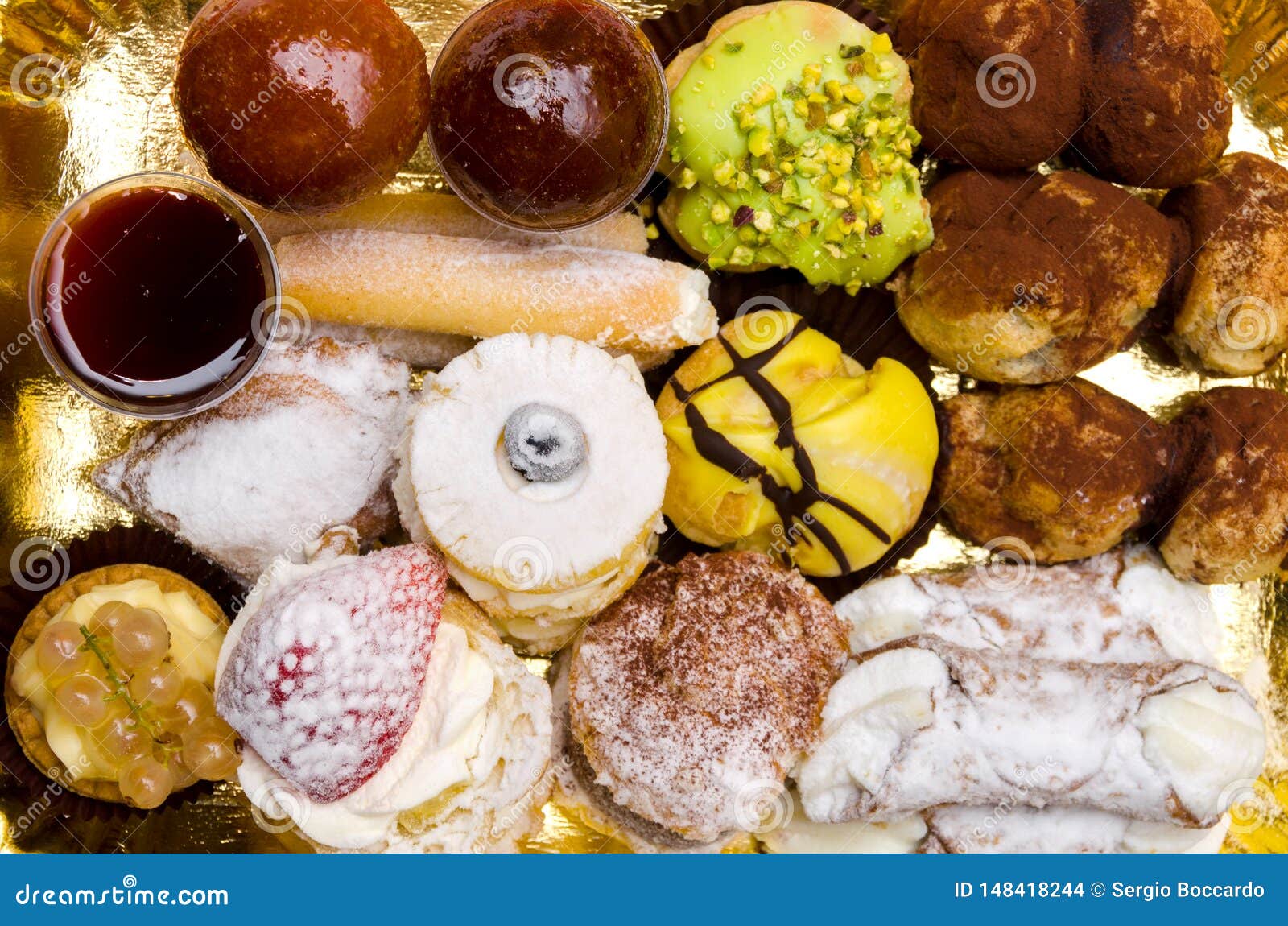 Tray of Sicilian pastries stock photo. Image of sicilian - 148418244