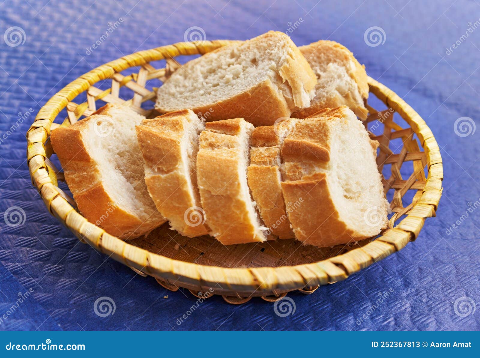 Tray with Slices of Bread on Paper Surface Stock Image - Image of ...
