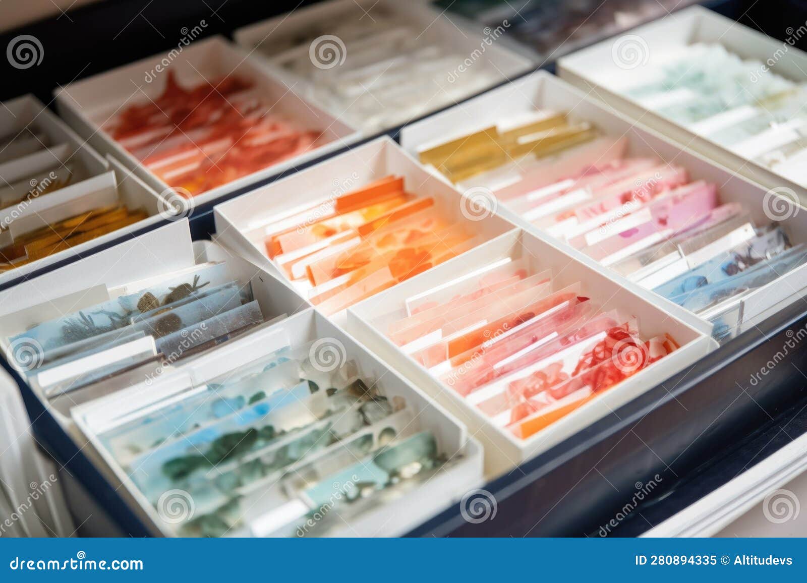 Tray of Slides with Samples of Different and Tissues Stock Illustration ...