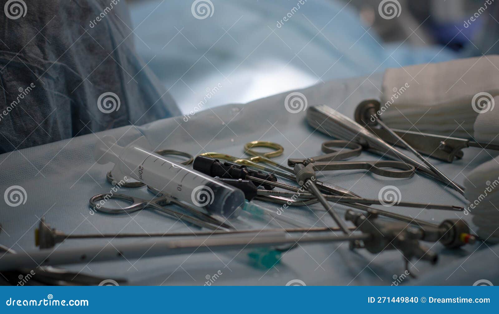 Tray with Surgical Instruments is in the Operating Room. the ...