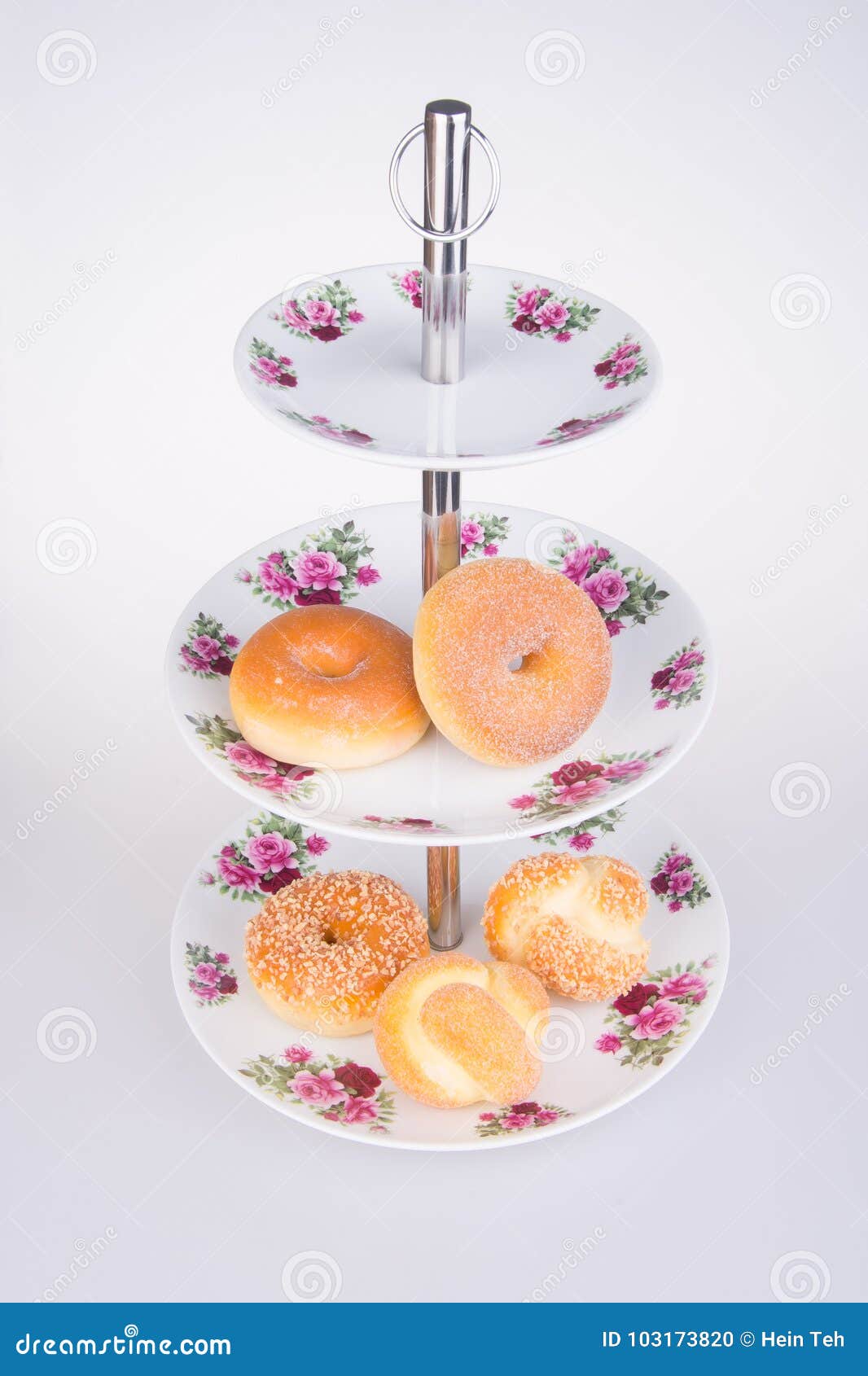 Tray Or Three Tier Serving Tray On A Background. Stock Photography ...