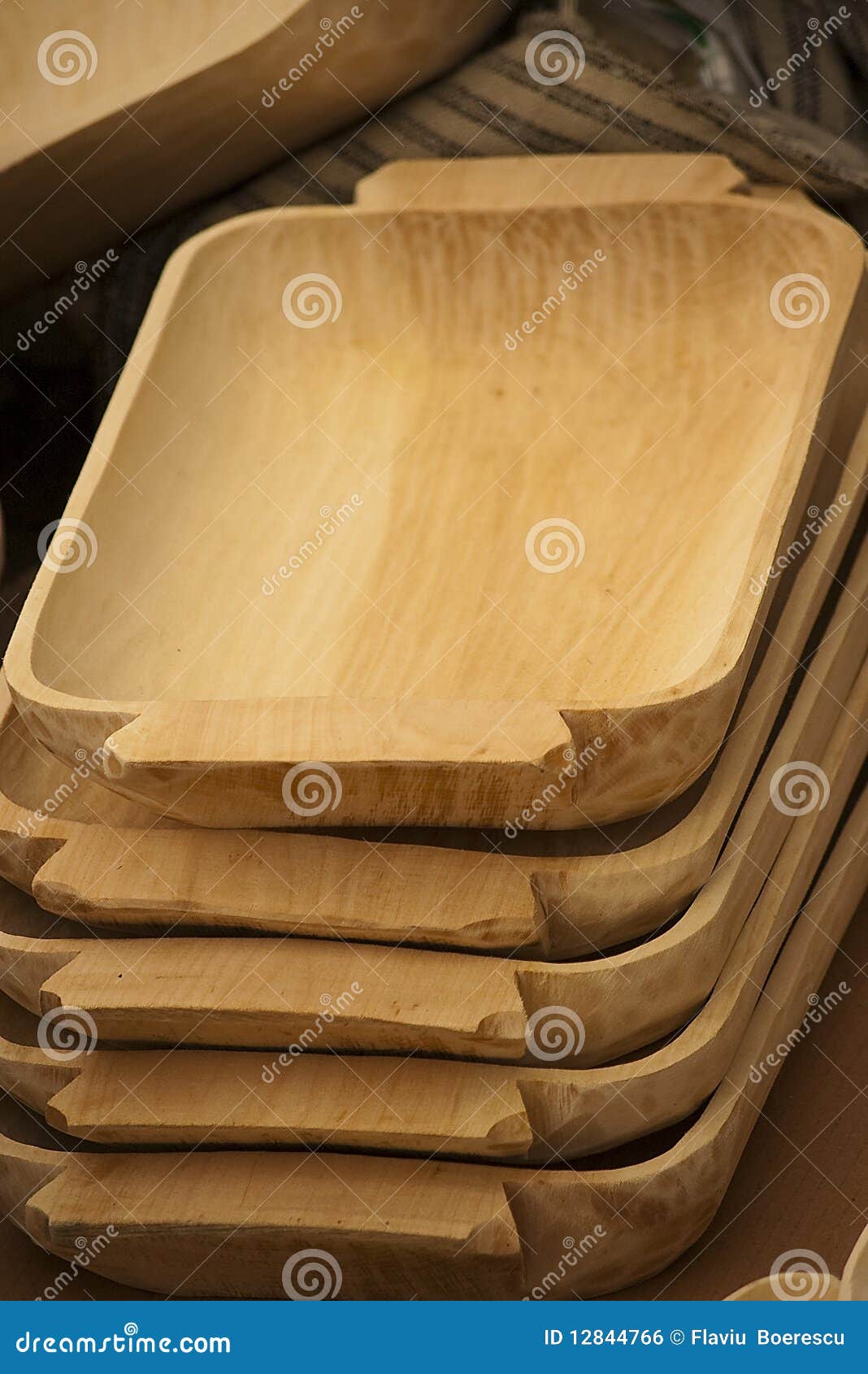 Tray Wood Made Arrange in Stack Stock Photo - Image of traditional ...