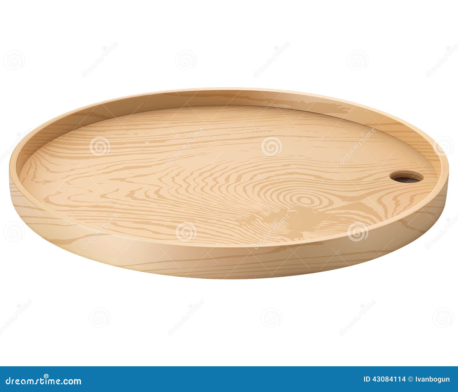 Tray. Wooden, Round, Isolated. Vector Stock Vector - Illustration of ...