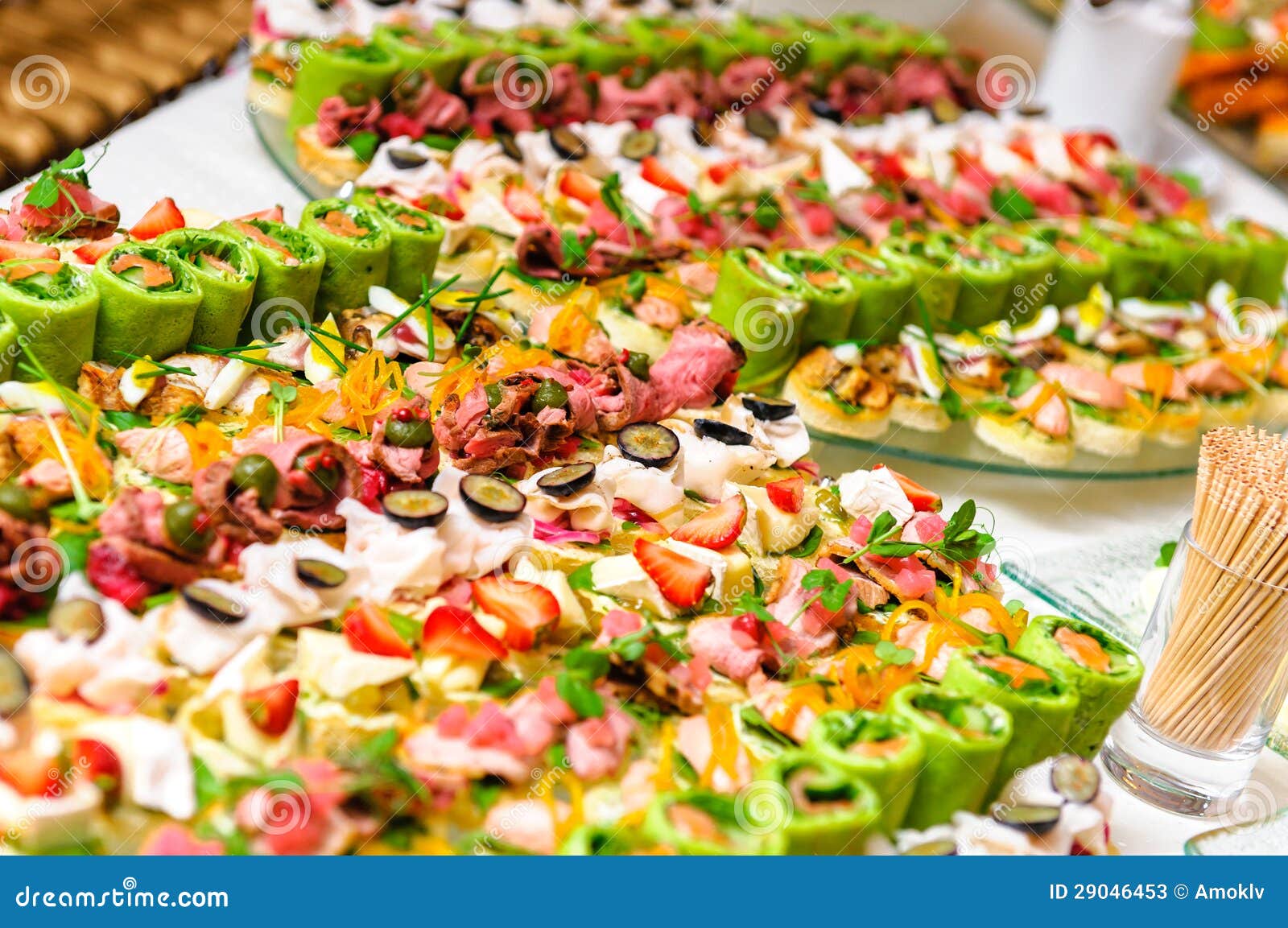 Trays with appetizer stock image. Image of dinner, delicatessen - 29046453