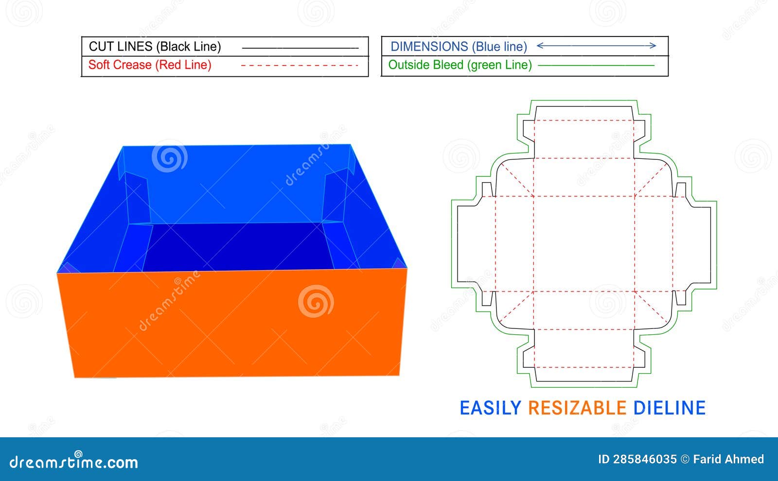 Trays Box, Kwikset Tray Box with Reinforcing Tabs Editable Dieline ...
