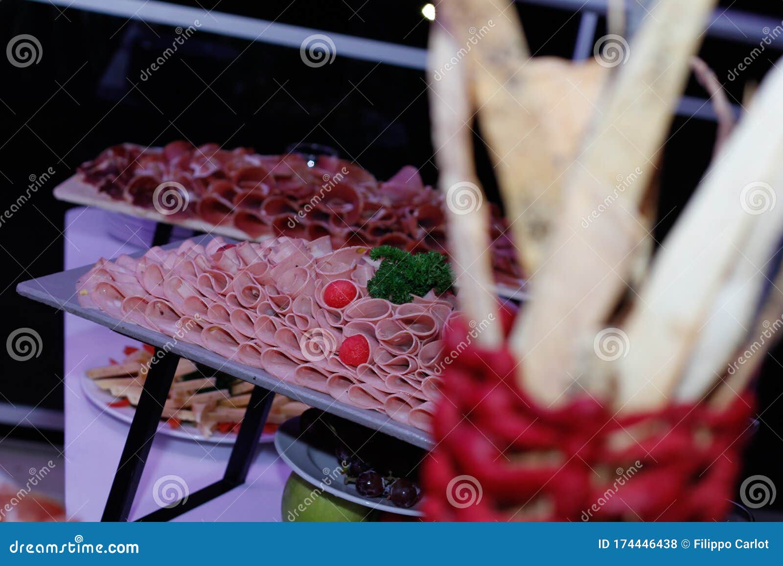 Trays Full of Slices of Ham 3 Stock Photo - Image of platter, cuisine ...