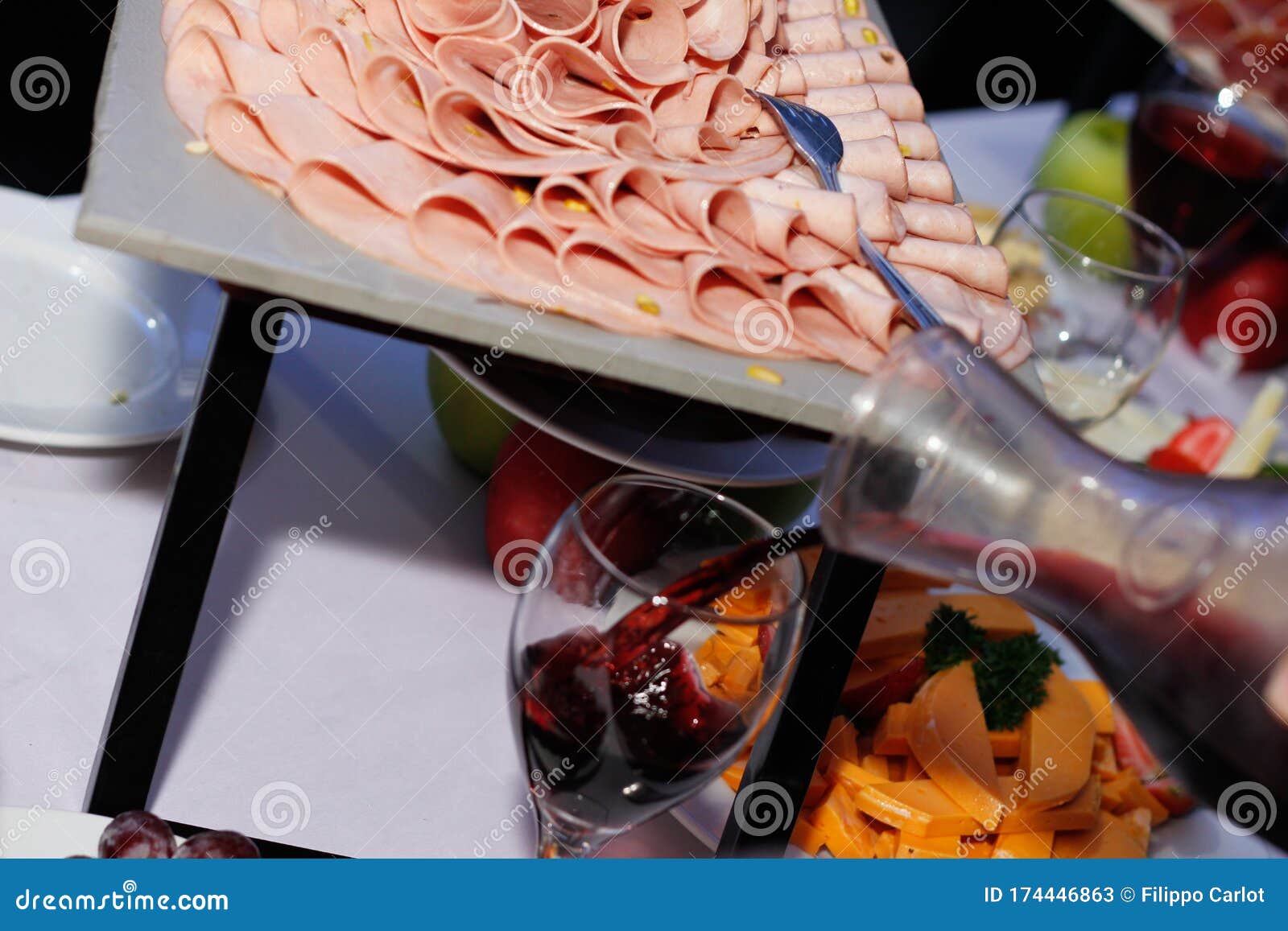 Trays Full of Slices of Ham 4 Stock Image - Image of party, parma ...