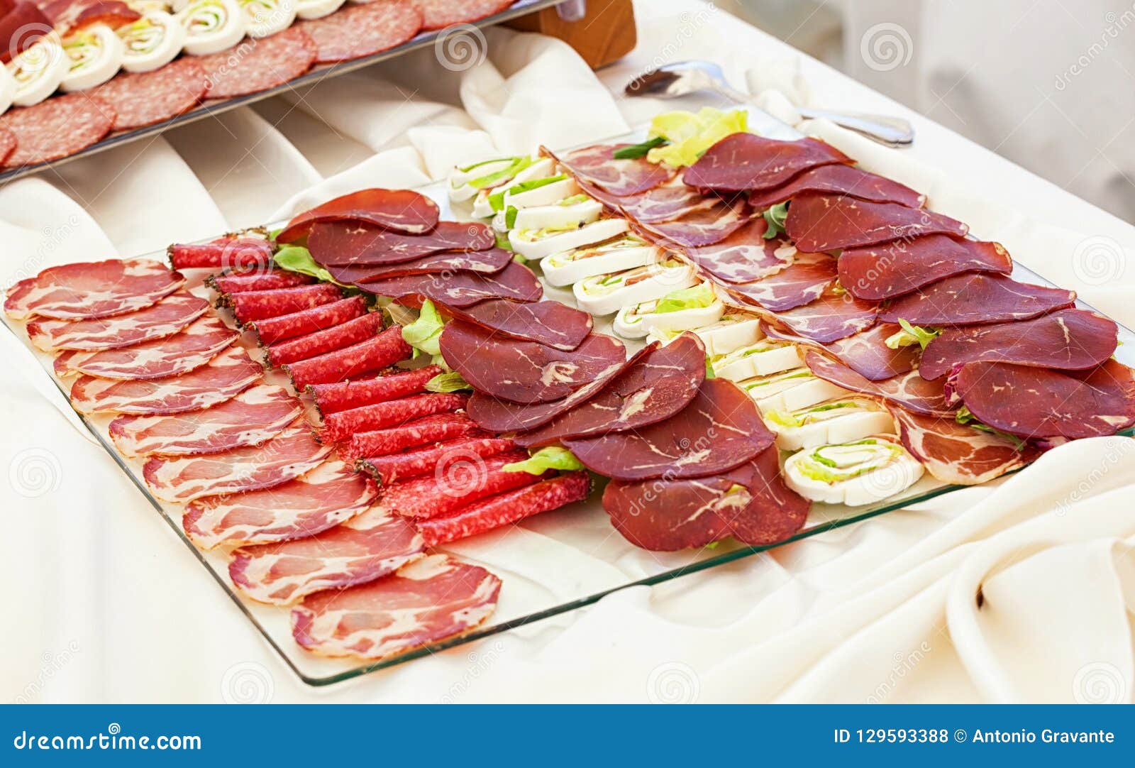 Trays with Mixed Salami and Mozzarella Stock Photo - Image of healthy ...