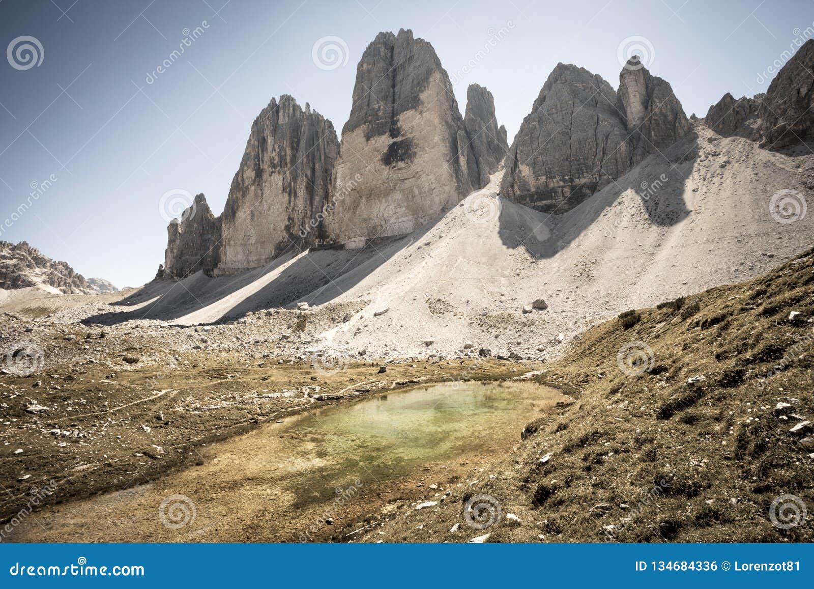 Summer Sunset in Tre Cime Di Lavaredo in Dolomites Area Stock Photo ...