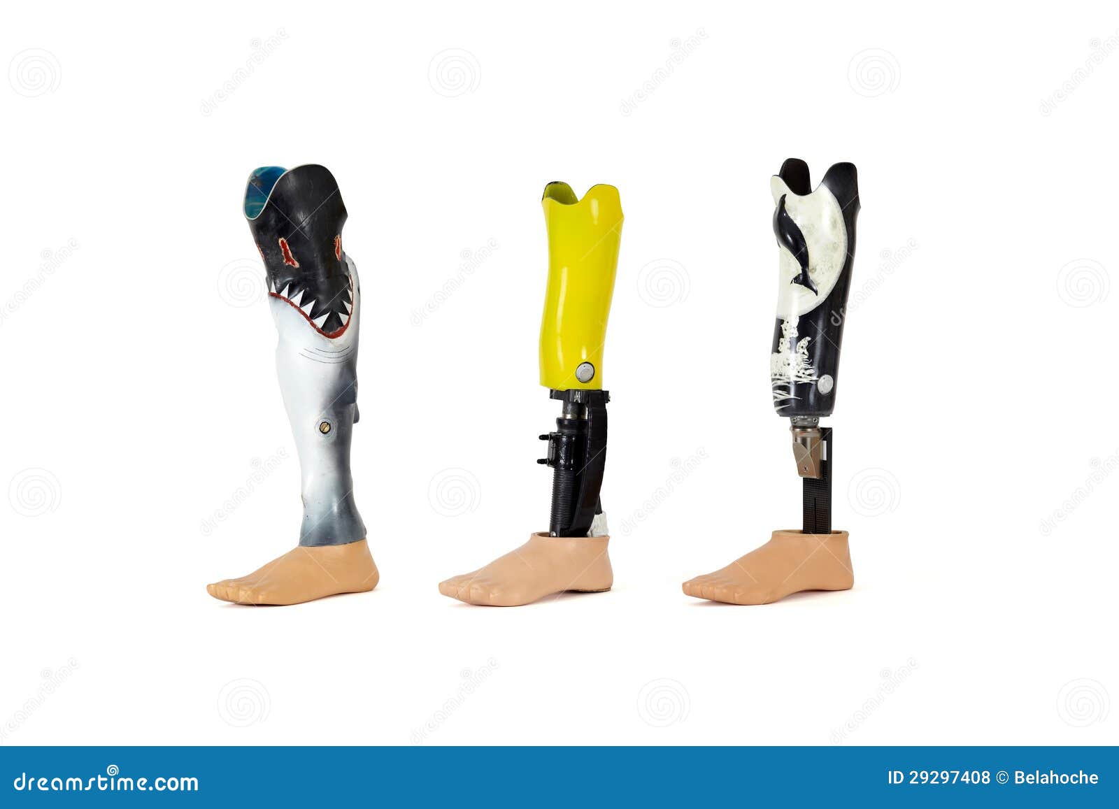 Tre Gambe Prostetiche Per Nuotare. Fotografia Stock - Immagine di ...