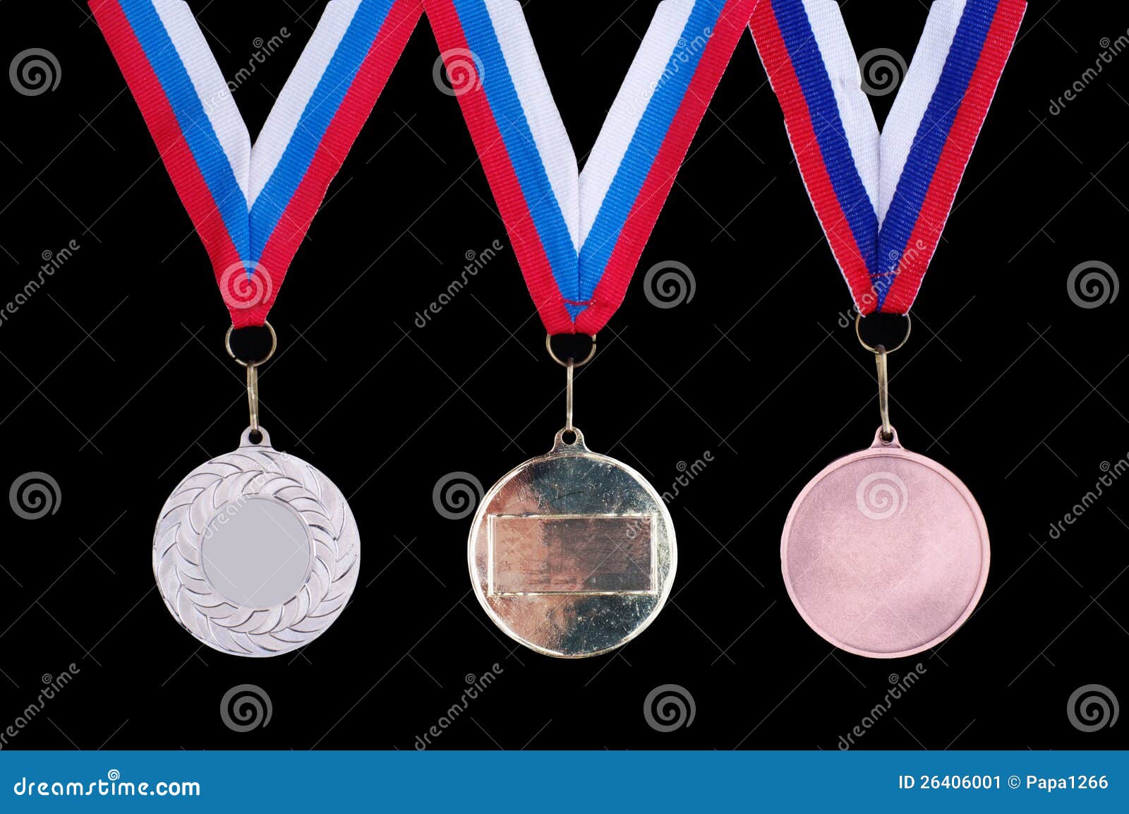 Tre Medaljer, Guld, Silver Och Brons Fotografering för Bildbyråer ...