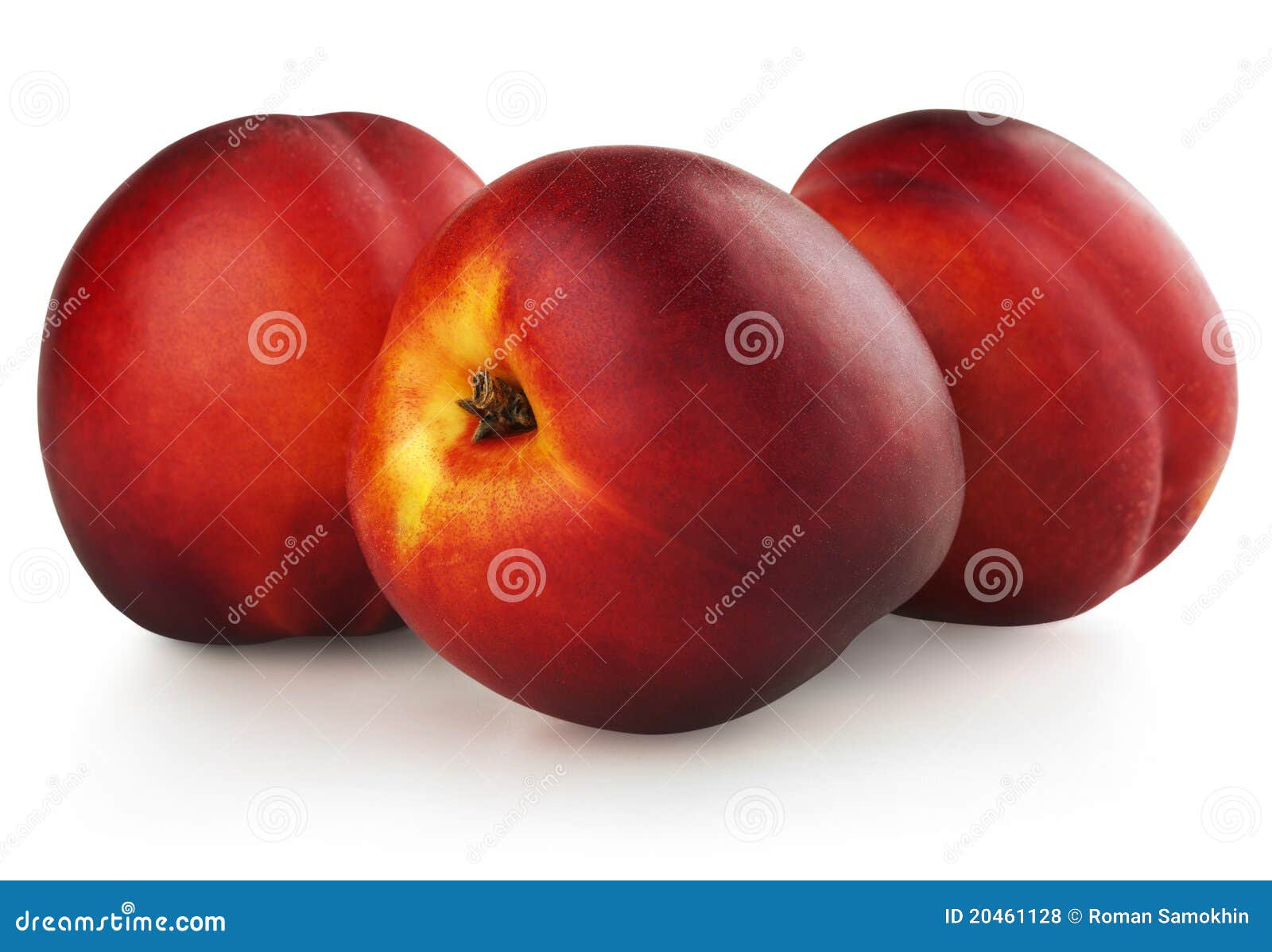Tre Nettarine Isolate Su Bianco Fotografia Stock - Immagine di ...