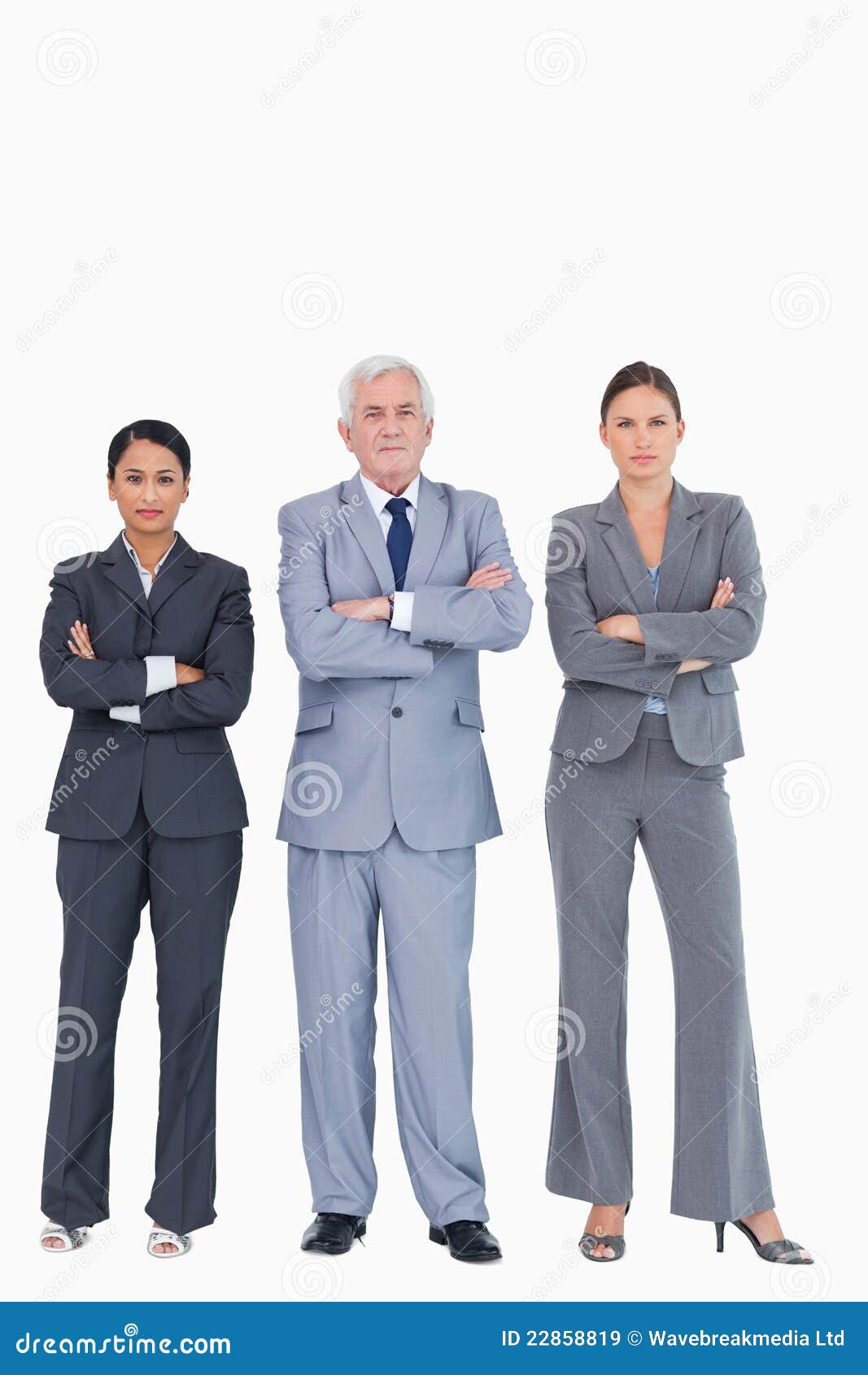 Tre Persone Di Affari Con Le Armi Piegate Immagine Stock - Immagine di ...