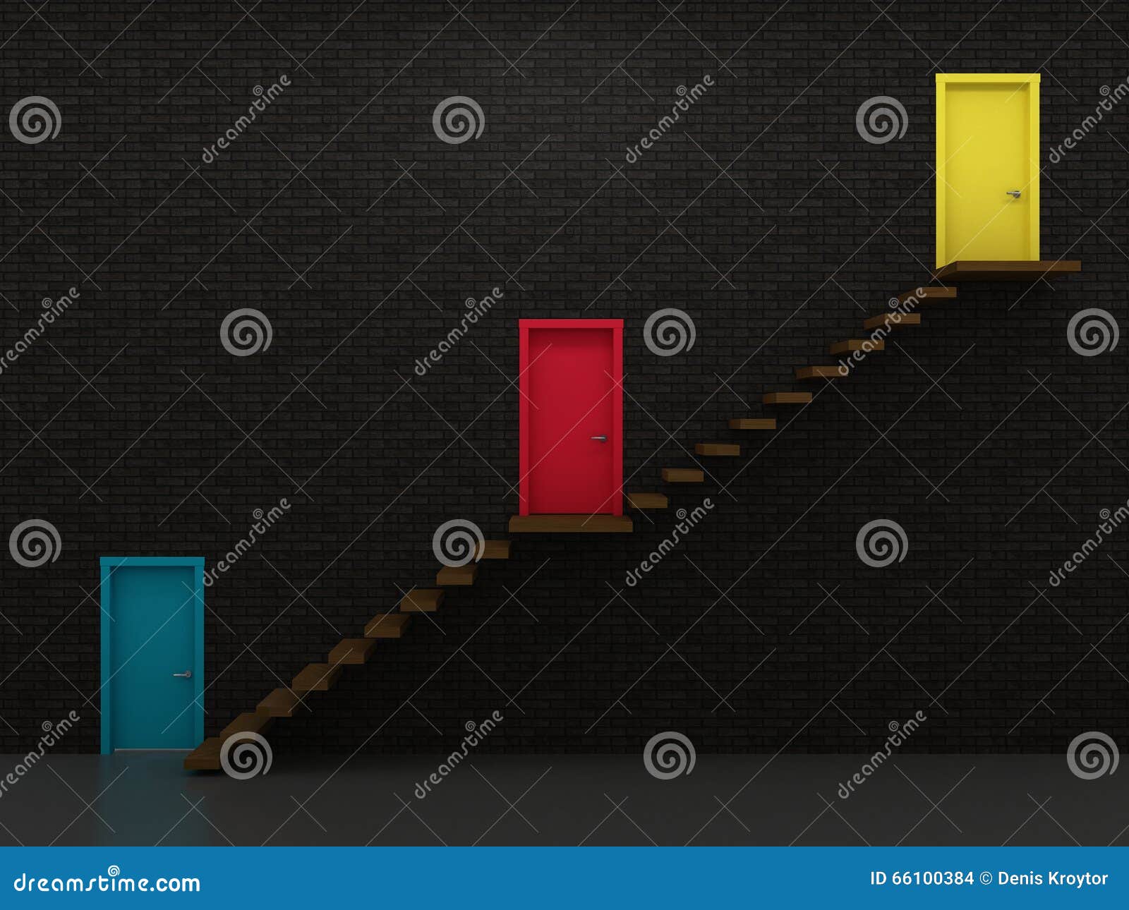 Tre porte e scale 3 illustrazione di stock. Illustrazione di prodotto ...