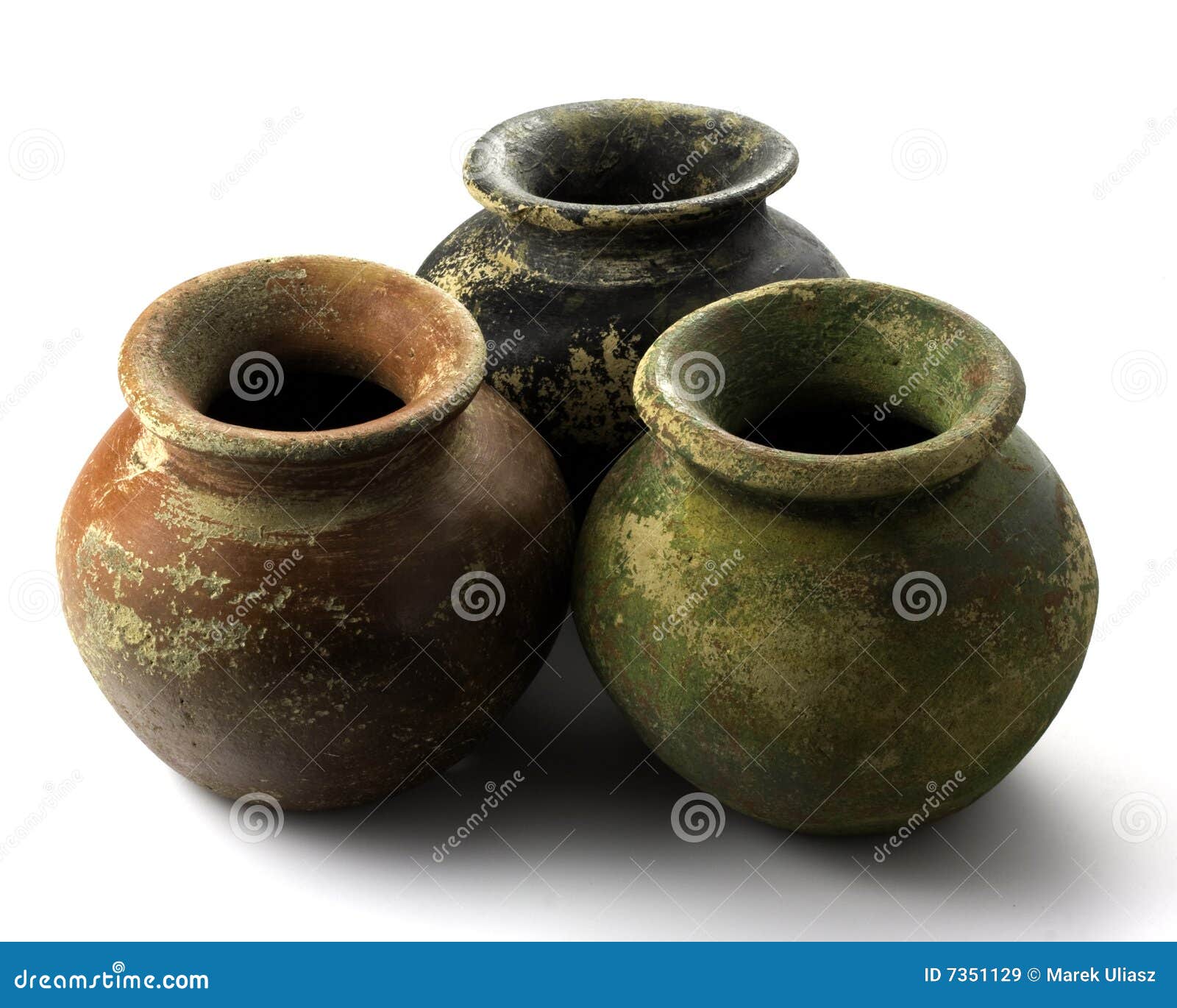 Tre POT Di Massima Della Pianta Dell'argilla Immagine Stock - Immagine ...