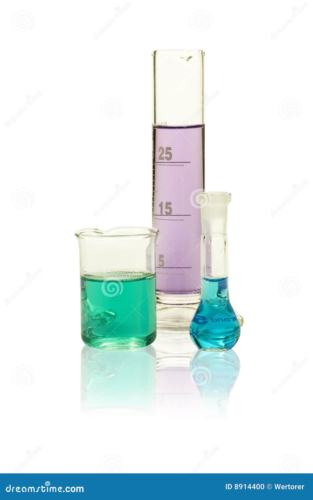 Tre Provette Piene Isolate Su Bianco Fotografia Stock - Immagine di ...