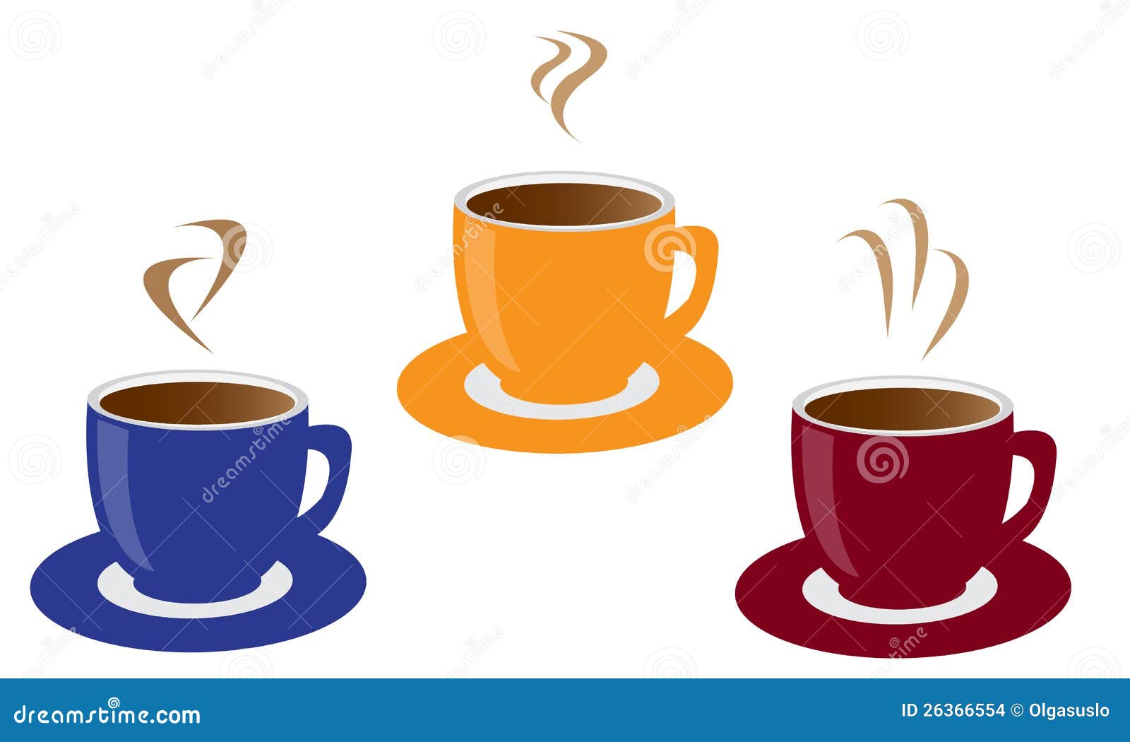 Tre tazze di caffè illustrazione di stock. Illustrazione di ...